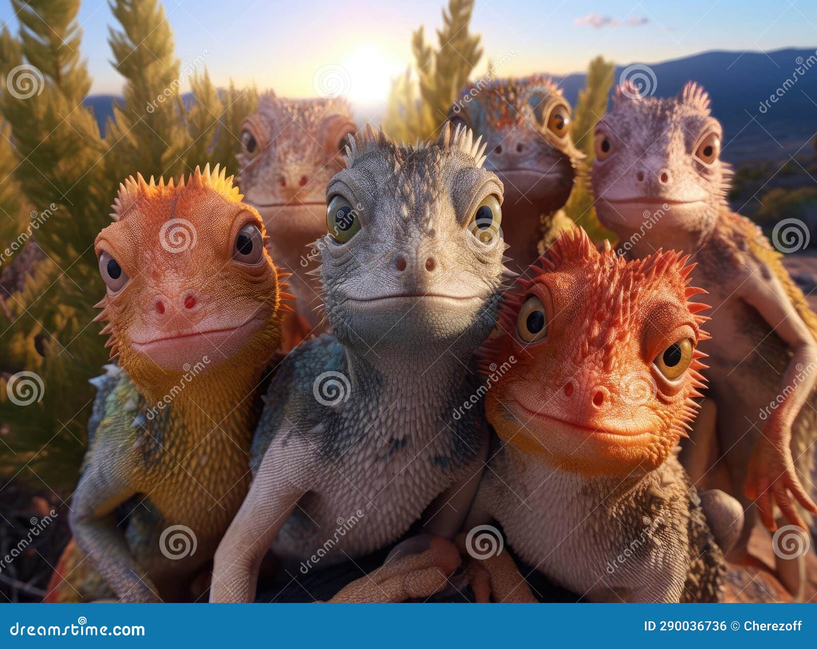 A group of chameleons stock illustration. Illustration of advertising ...