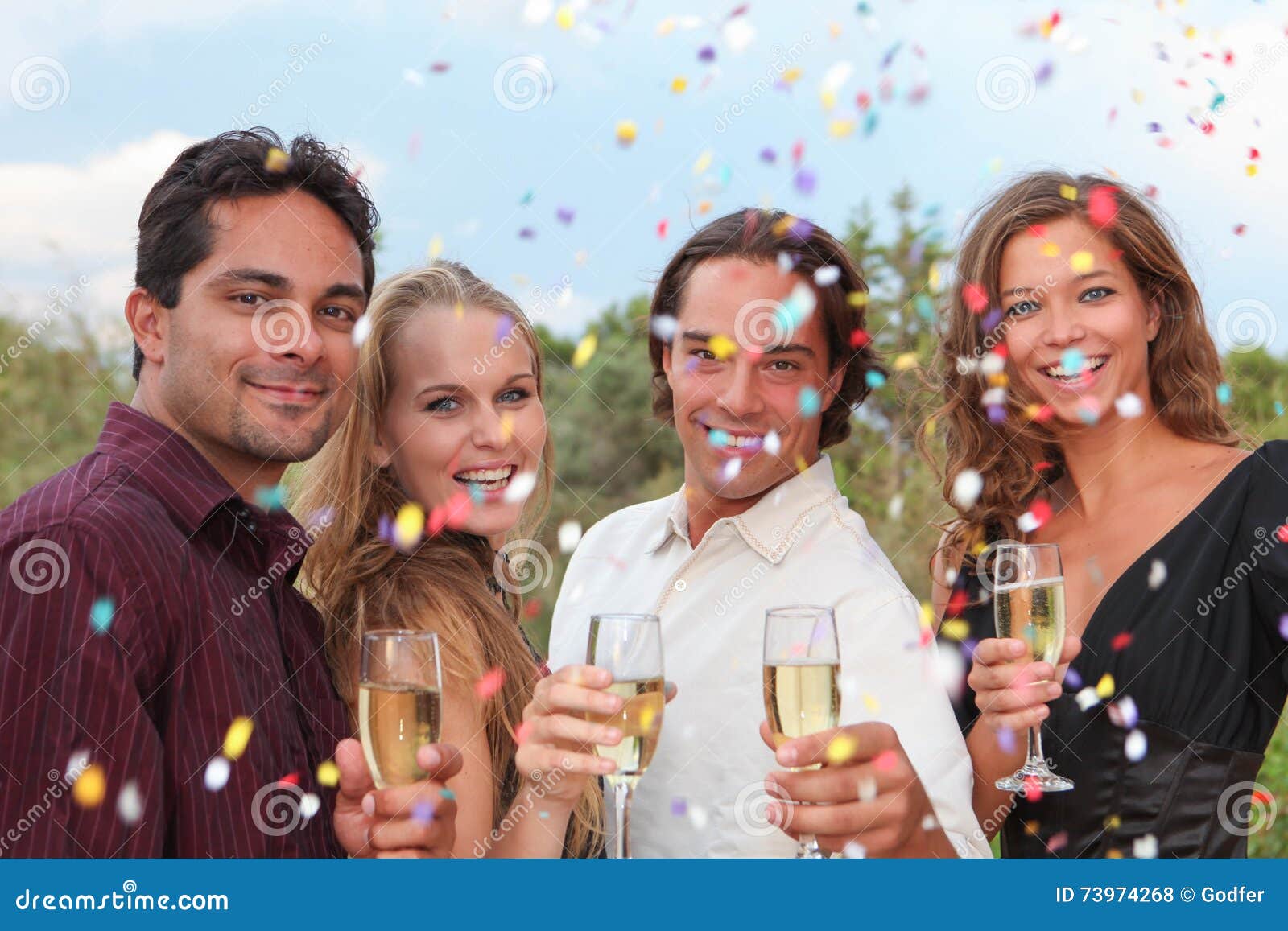 Group Champagne Toast at Party or Wedding Stock Photo - Image of happy ...