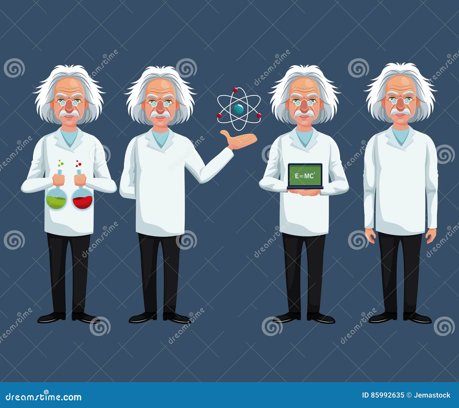 Group Character Scientist Physical Science Stock Vector - Illustration ...