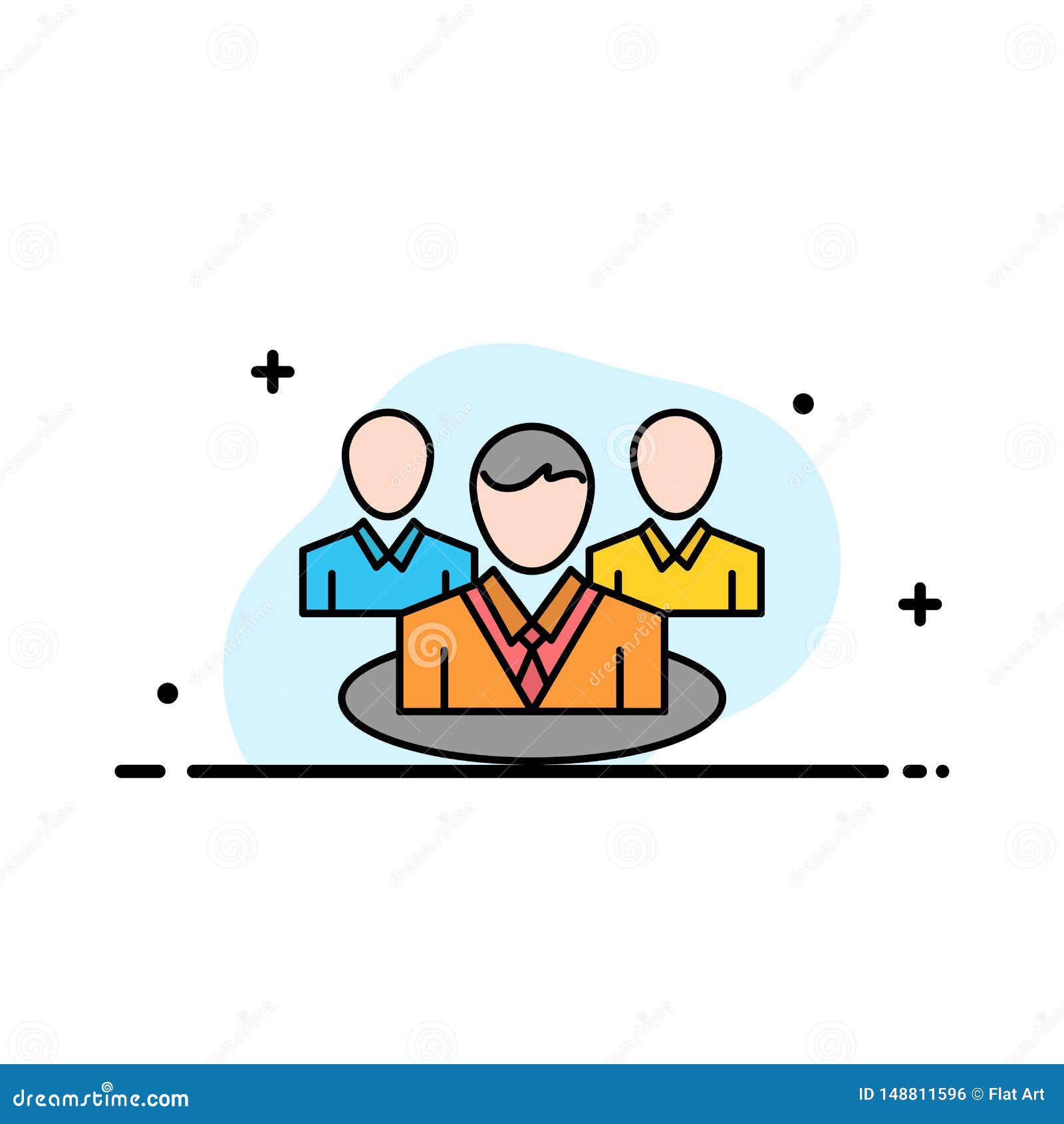 Group, Chat, Gossip, Conversation Business Flat Line Filled Icon Vector ...
