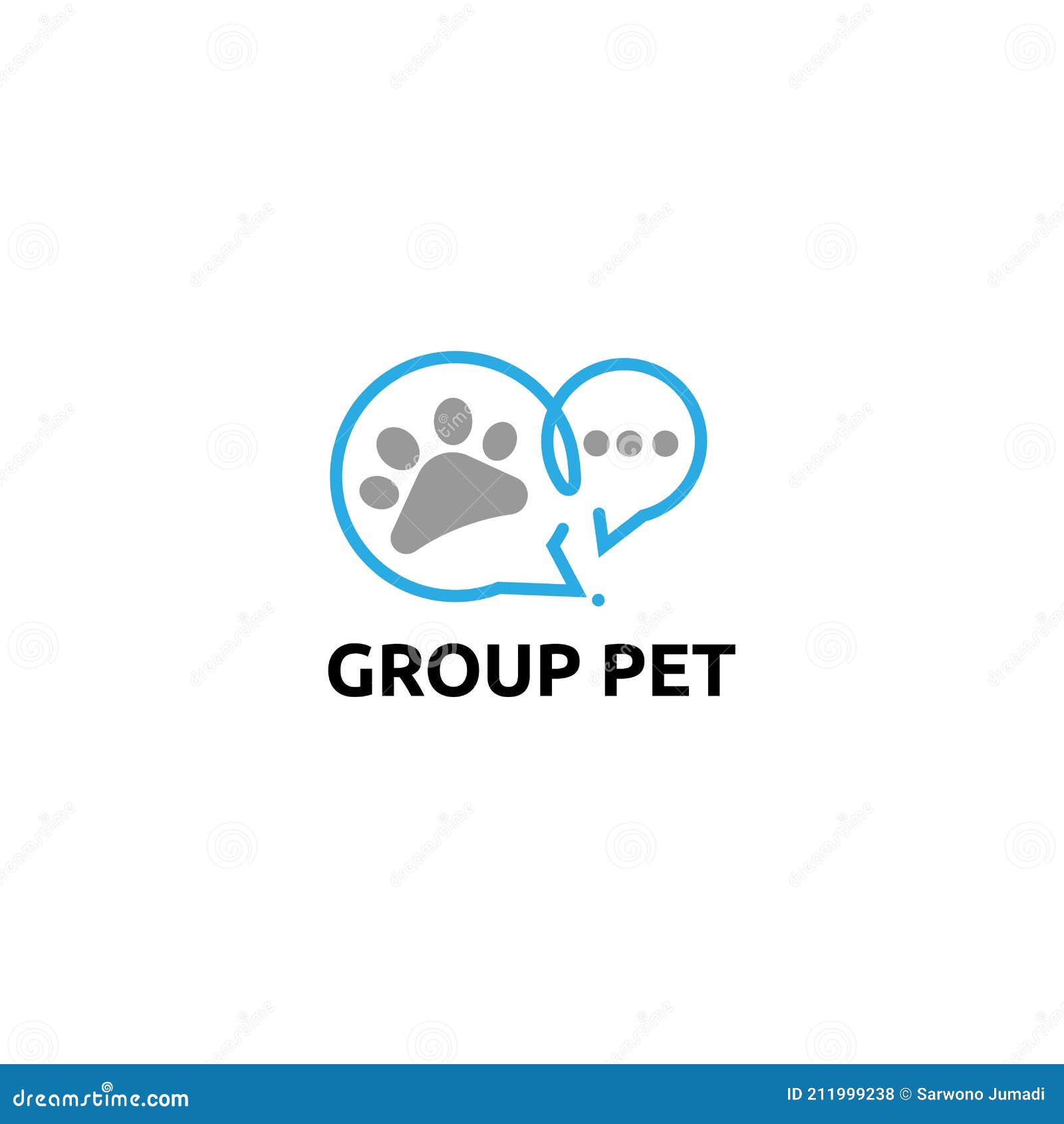 Group Chat Pet Logo Vector Concept, Icon, Element, and Template for ...