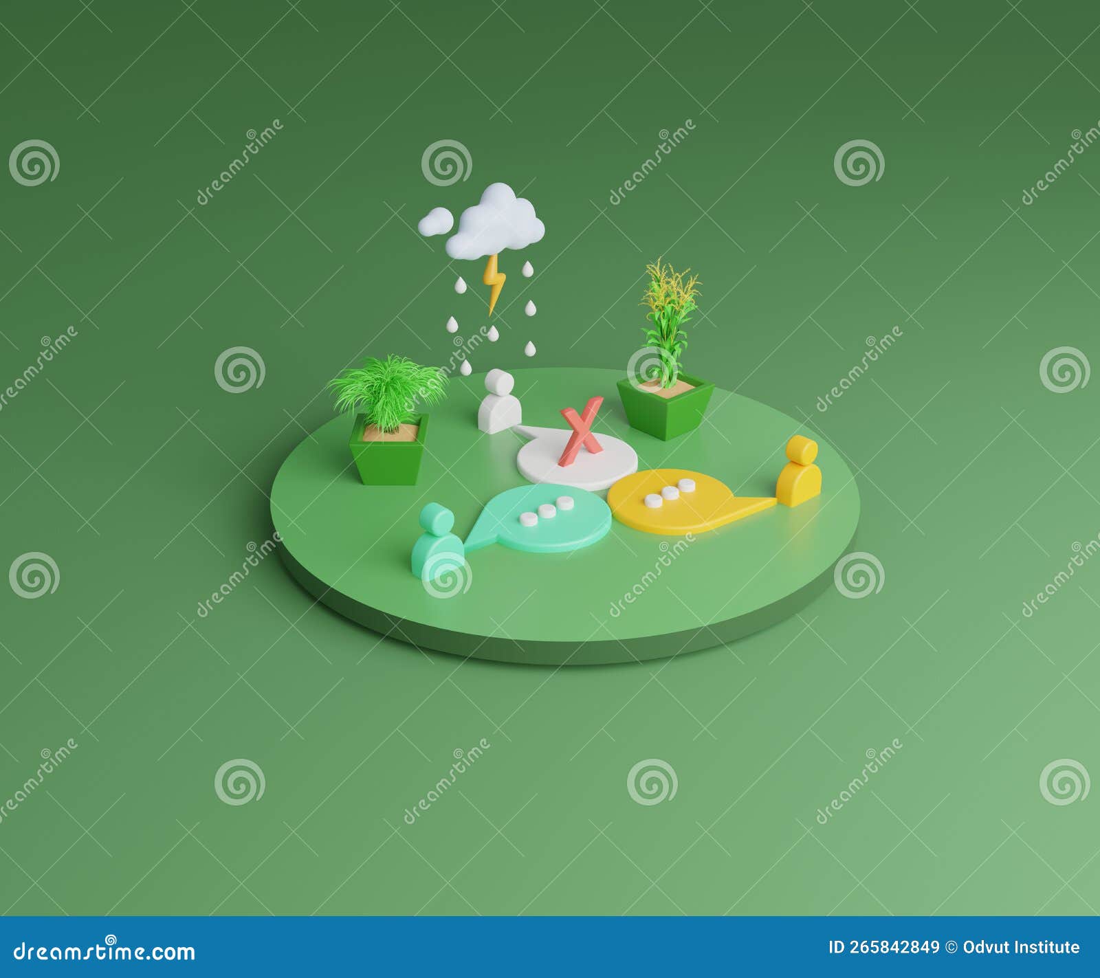 Group Chat Status with Disconnect Concept 3d Message Illustration on ...