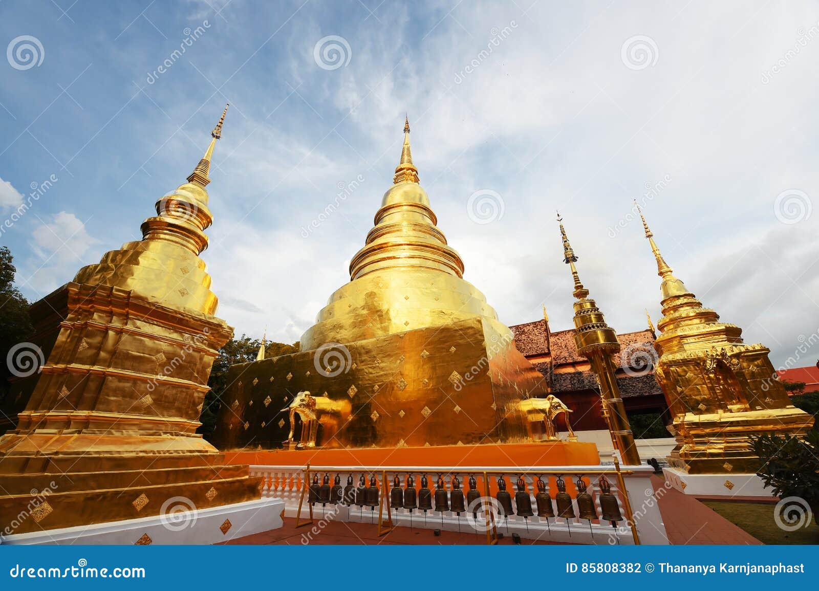 Group of Chedi, Stupa at Wat Phra Singh Editorial Photography - Image ...