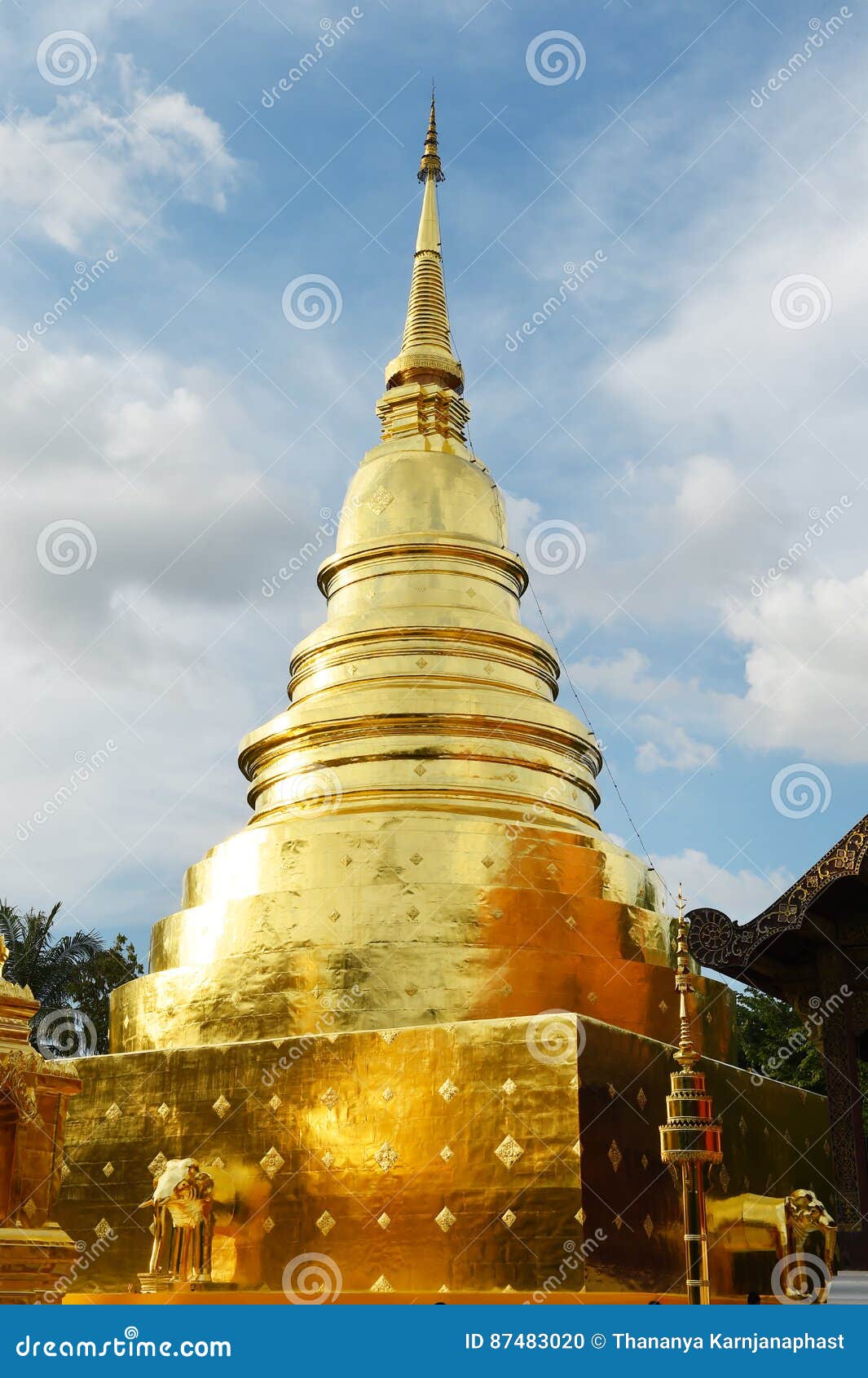 Group of Chedi, Stupa at Wat Phra Singh Stock Photo - Image of landmark ...