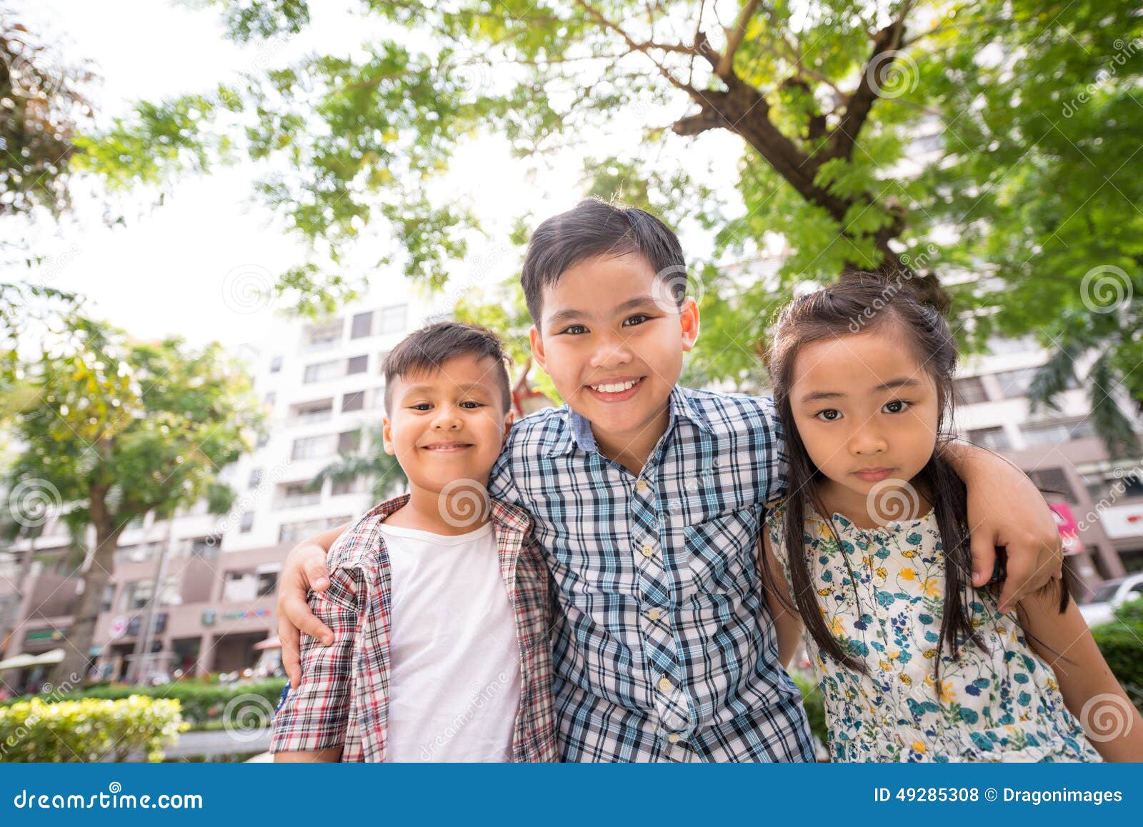 Group of Cheerful Asian Children Stock Photo - Image of standing ...