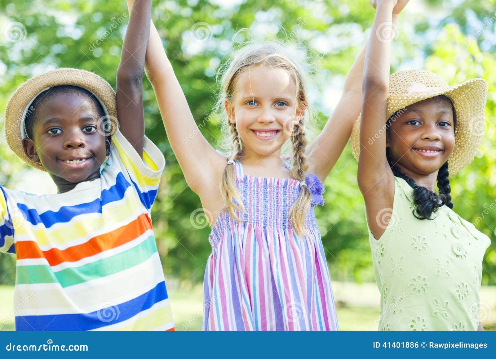 Group of Cheerful Children Holding Hands Stock Photo - Image of ...