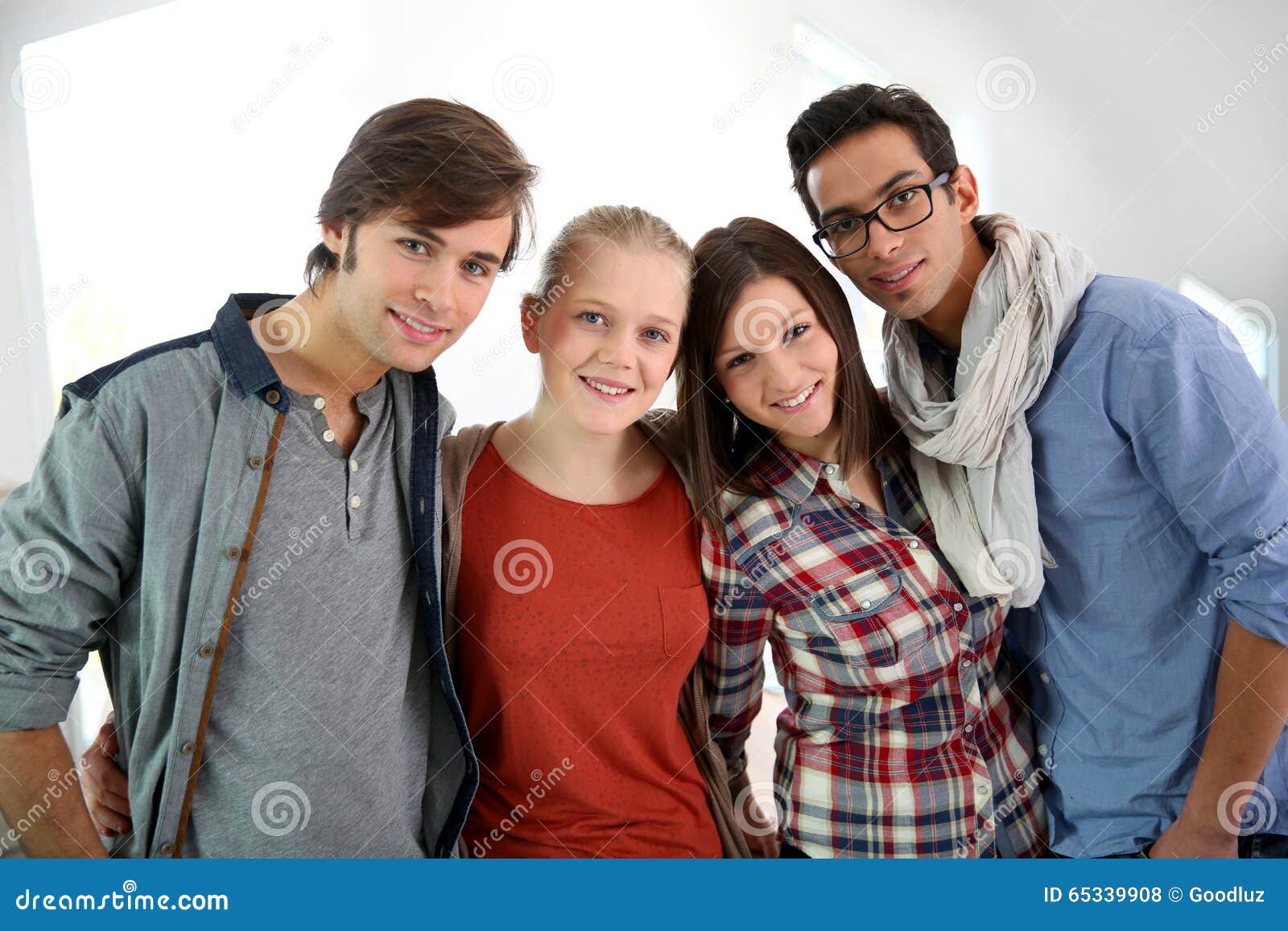 Group of Cheerful College Friends Stock Photo - Image of young ...