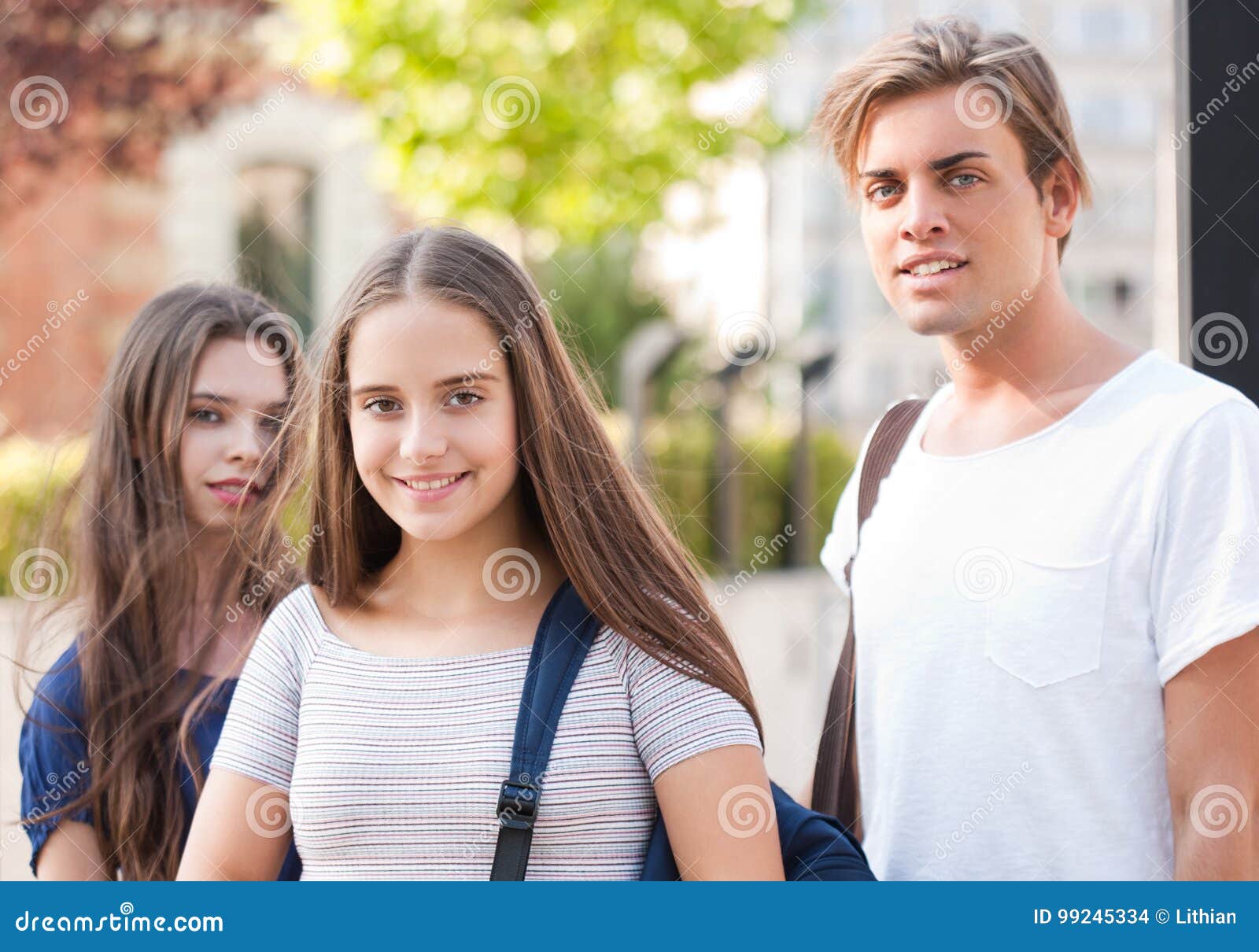 Group of Cheerful Students. Stock Photo - Image of outdoors, happy ...