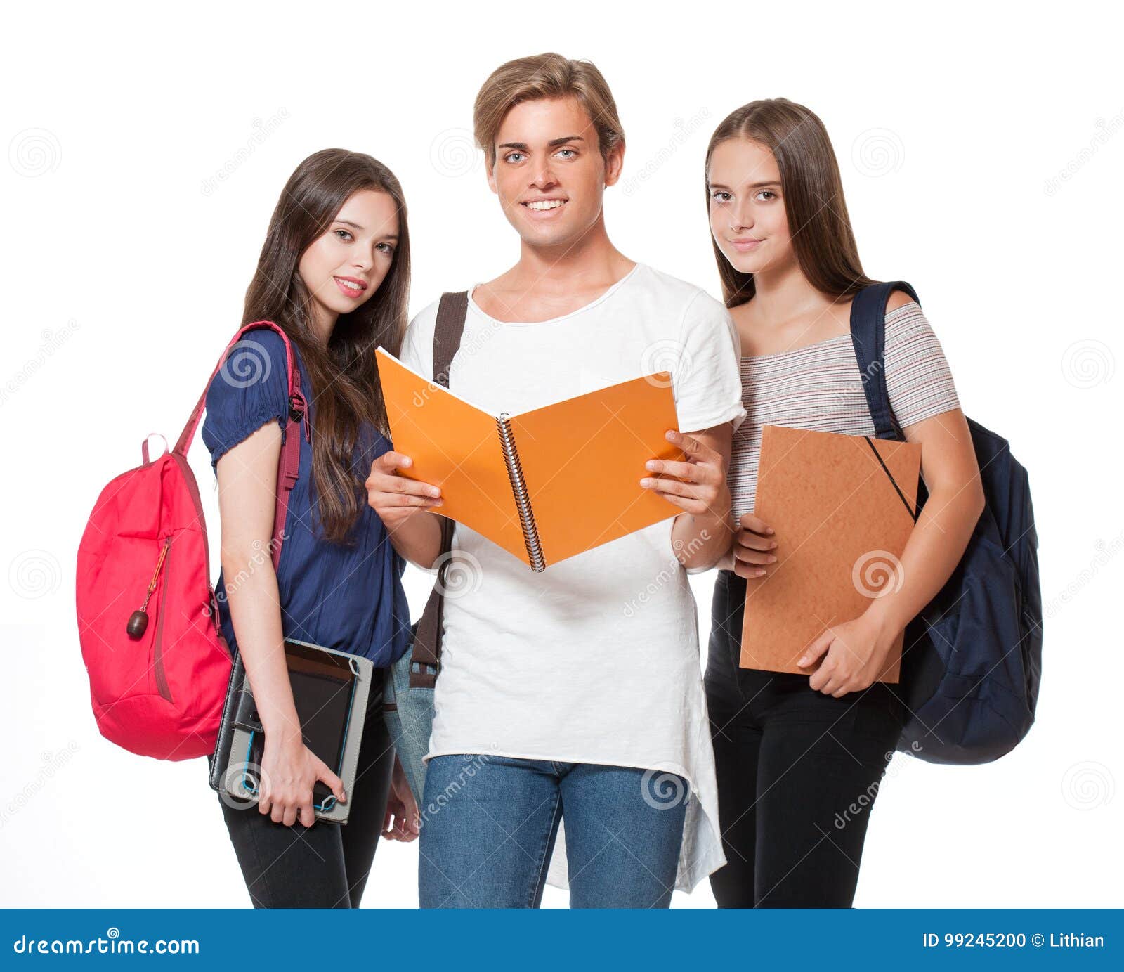 Group of Cheerful Students. Stock Photo - Image of jeans, cheerful ...