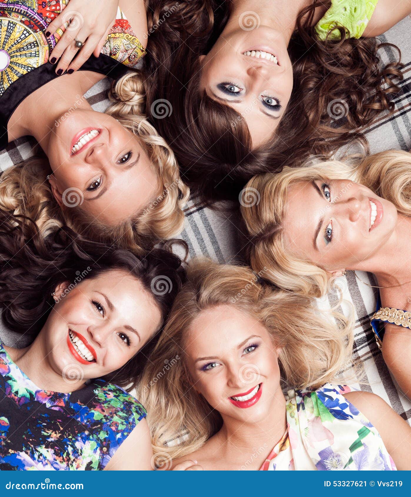 Group of Cheerful Woman. Bachelorette. Stock Image - Image of friends ...