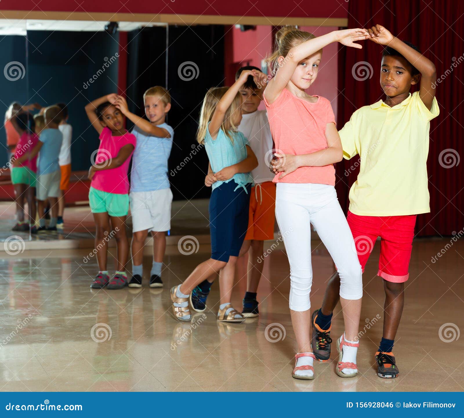 Group of Cheery Kids Dancing Salsa Dance Stock Photo - Image of kizomba ...