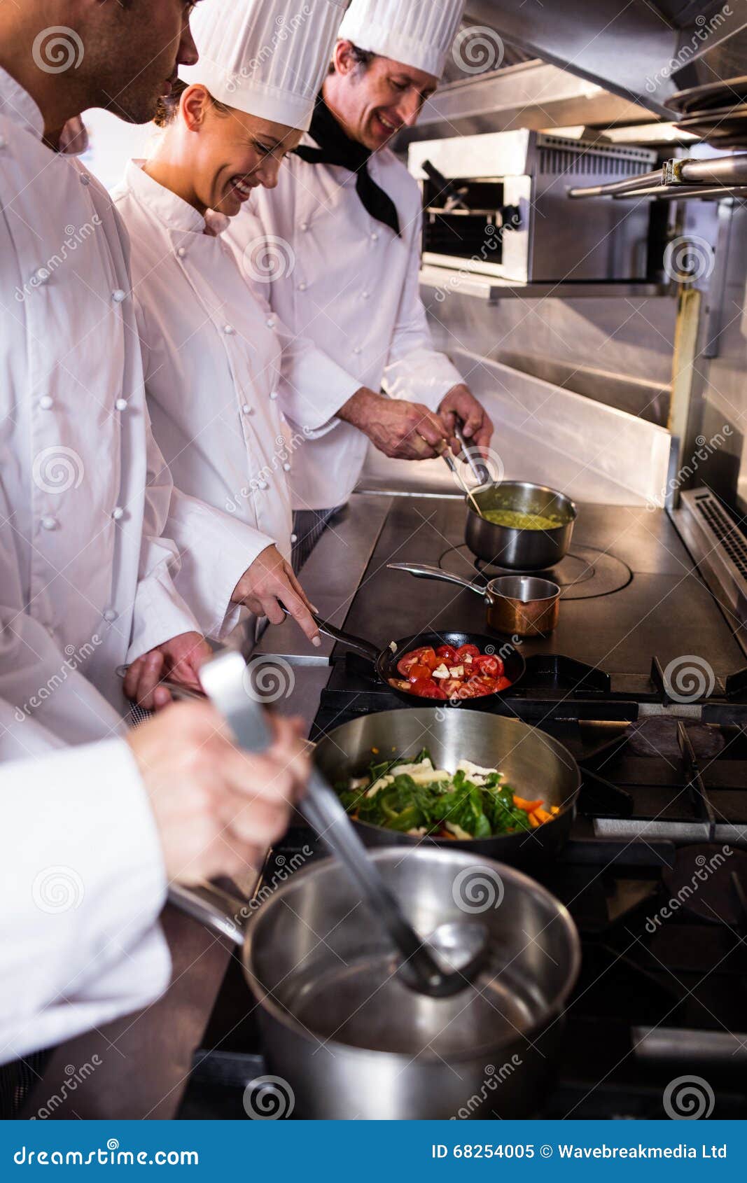 Group of Chef Preparing Food in the Kitchen Stock Image - Image of ...