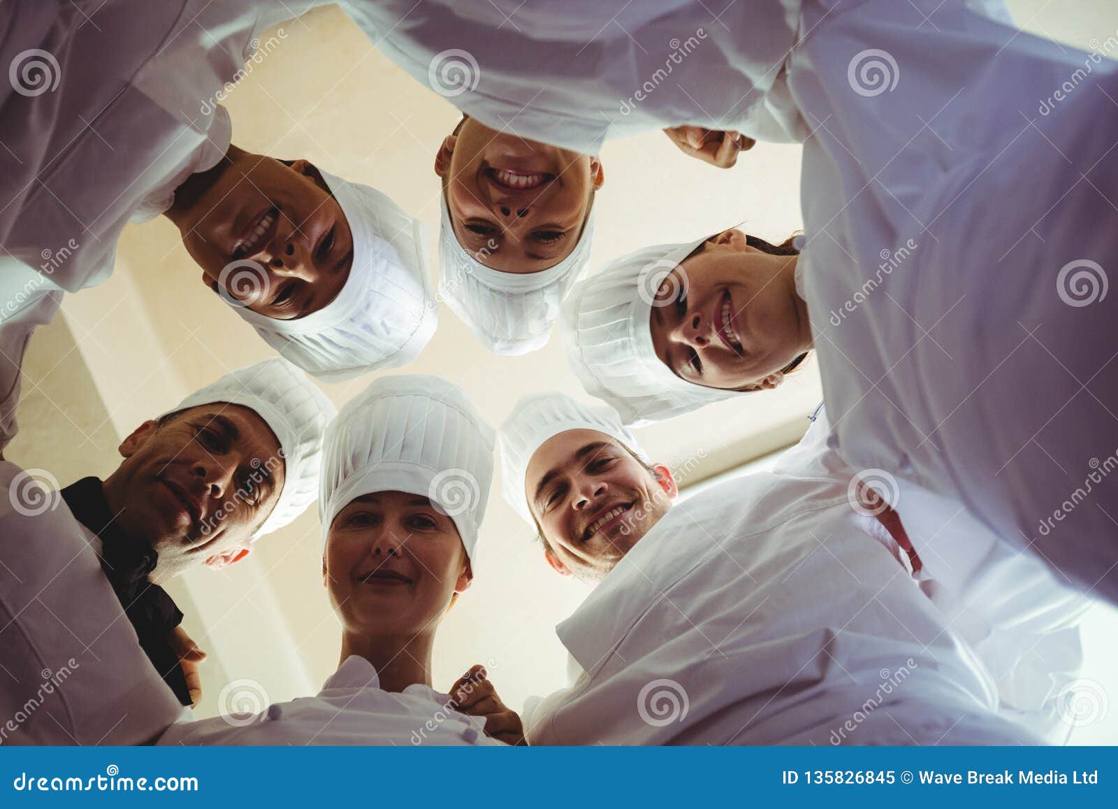 Group Of Chefs Formig Huddles In Kitchen Royalty-Free Stock Photo ...