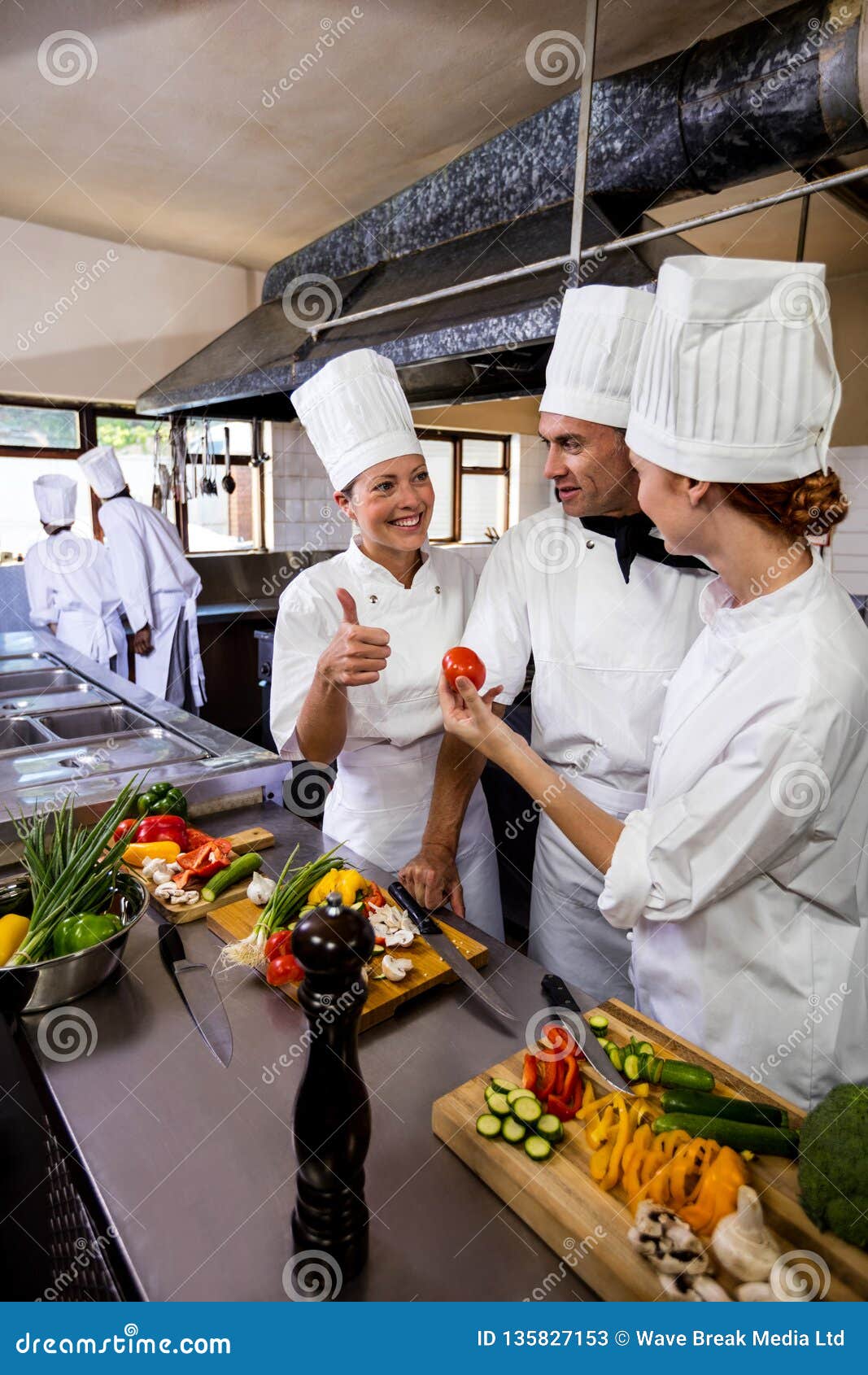 Group of Chefs Interacting with Each Other in Kitchen Stock Image ...