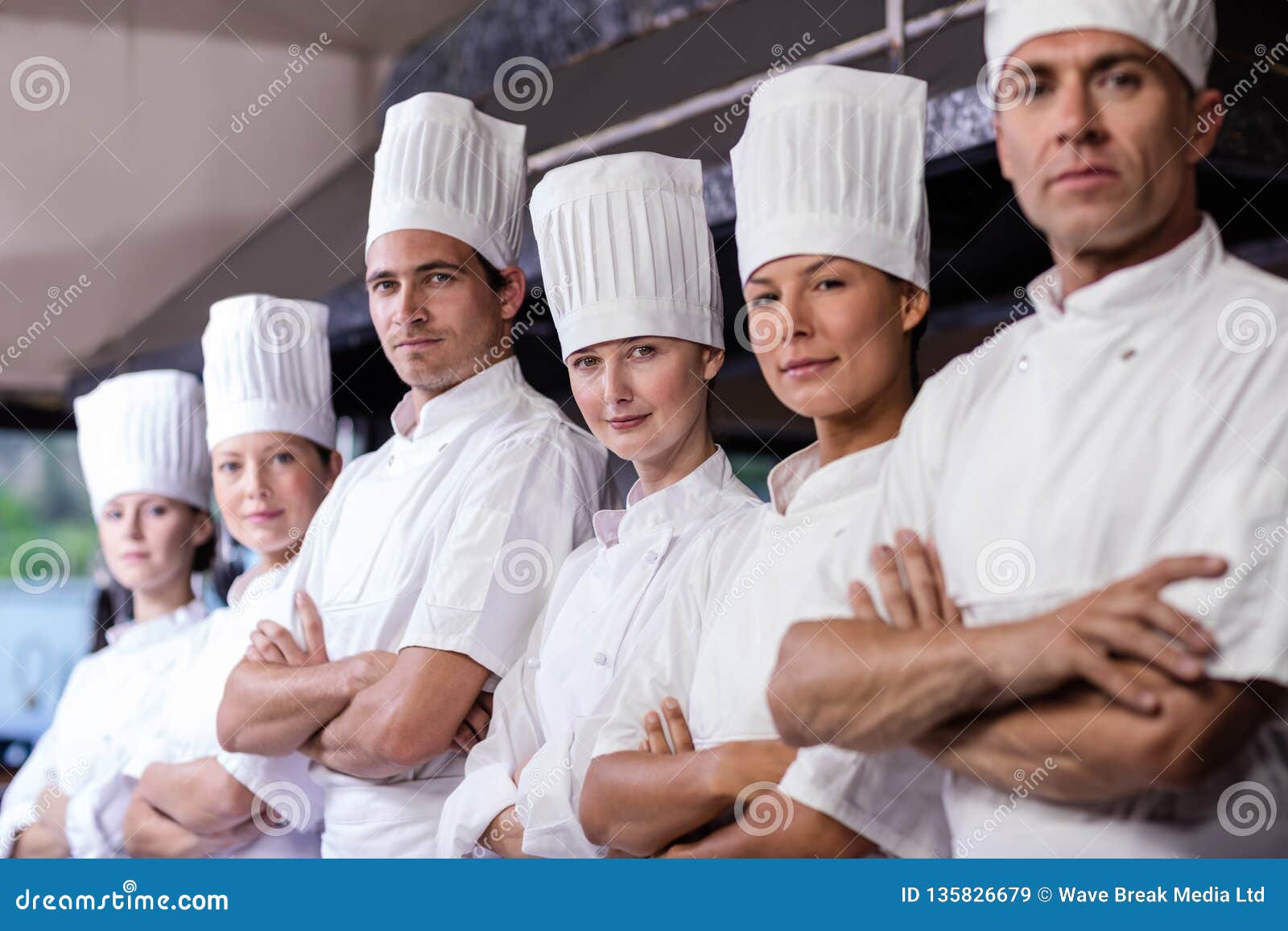 Group of Chefs Standing in Kitchen Stock Image - Image of profession ...