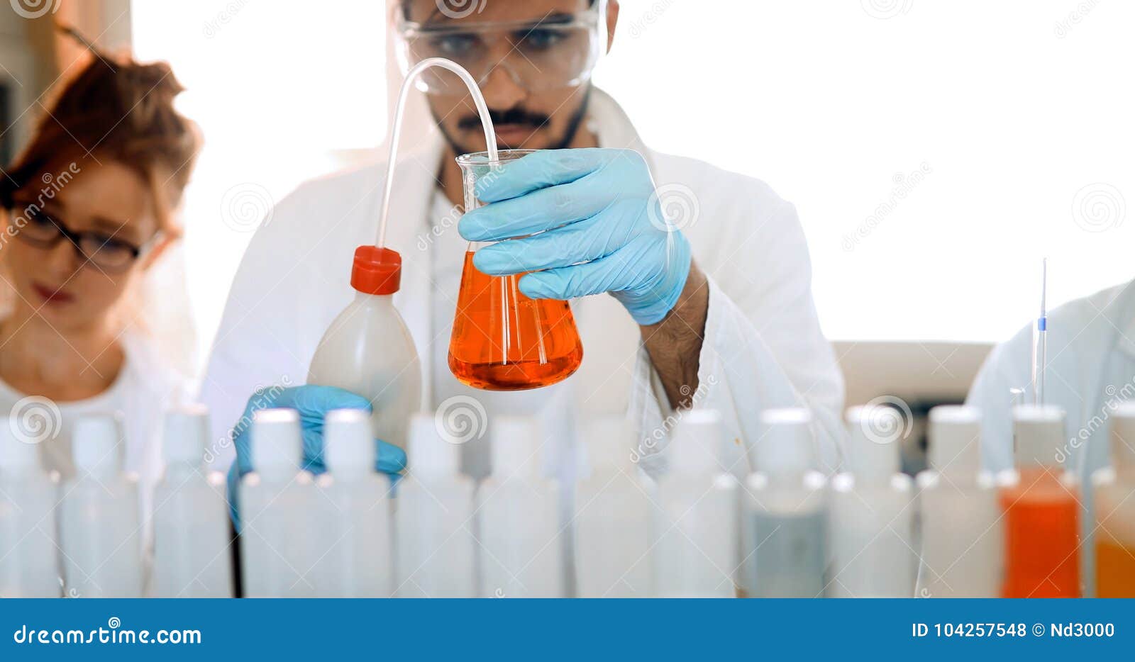 Group of Chemistry Students Working in Laboratory Stock Photo - Image ...