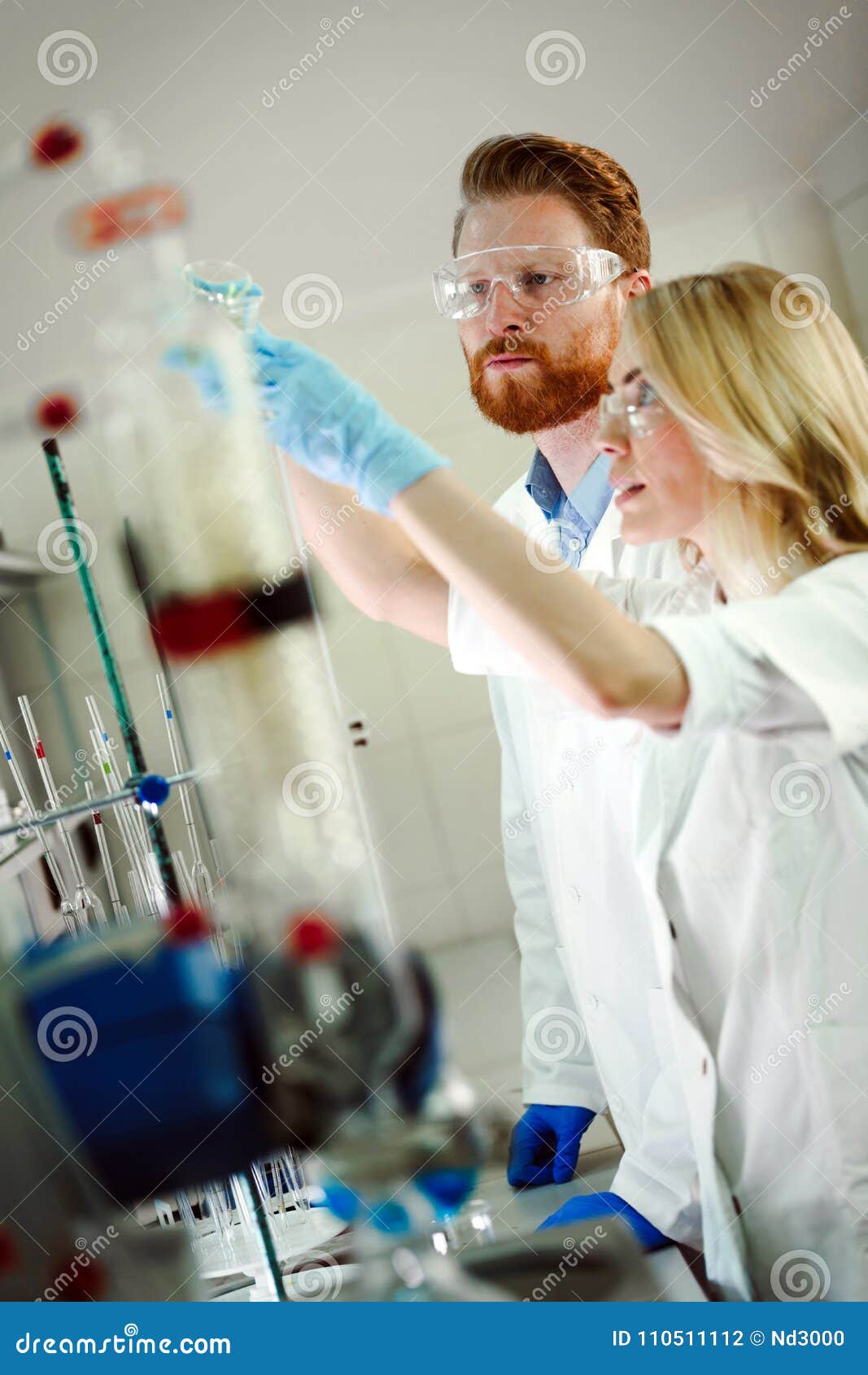 Group of Chemistry Students Working in Laboratory Stock Photo - Image ...