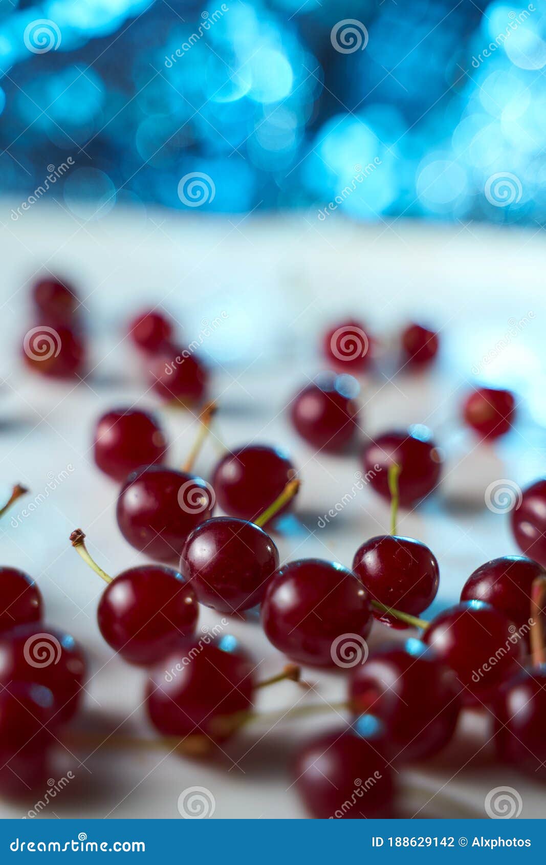 Group of Cherry on a White Background with Shadows. Close-up Stock ...
