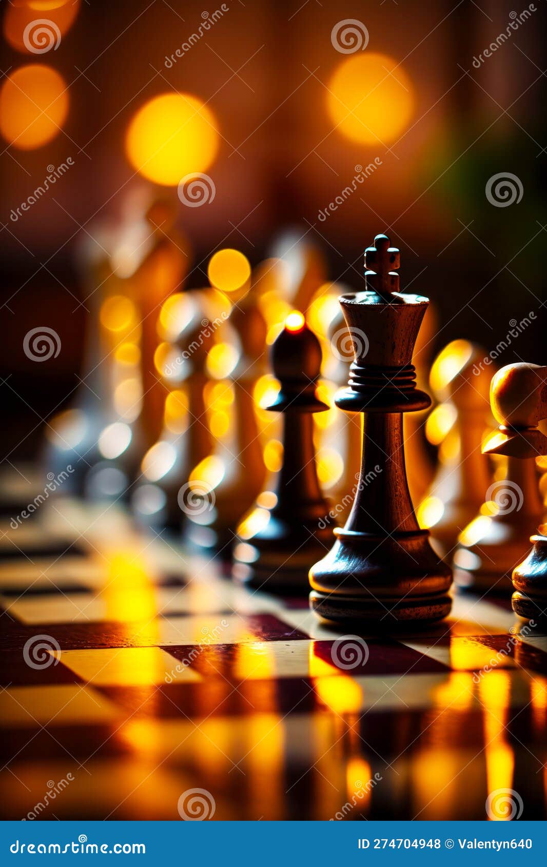 Group of Chess Pieces Sitting on Top of Checkerboard Floor. Generative ...