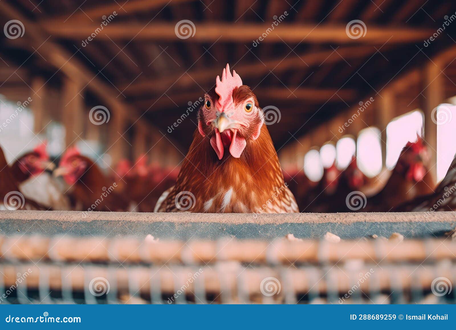 A Group of Chickens in a Barn, Created by Generative AI Stock ...