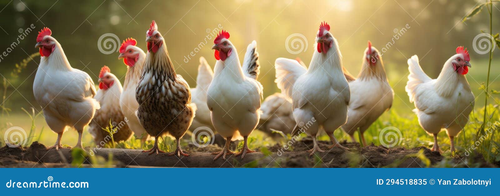 A Group of Chickens Standing Next To Each Other Stock Illustration ...