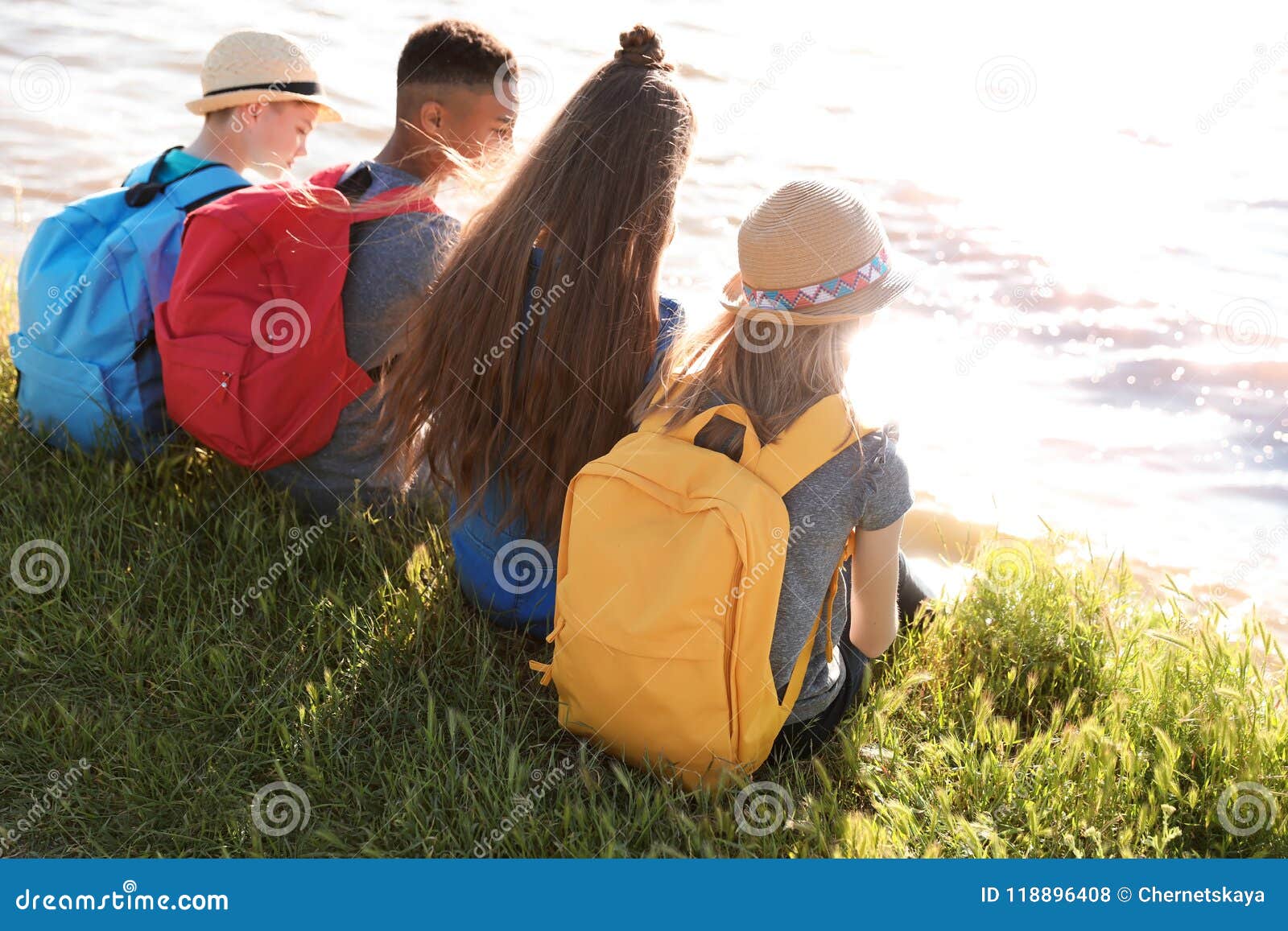 Group of Children with Backpacks on Coast Stock Photo - Image of back ... Group of Children with Backpacks on Coast Stock Photo - Image of back ...