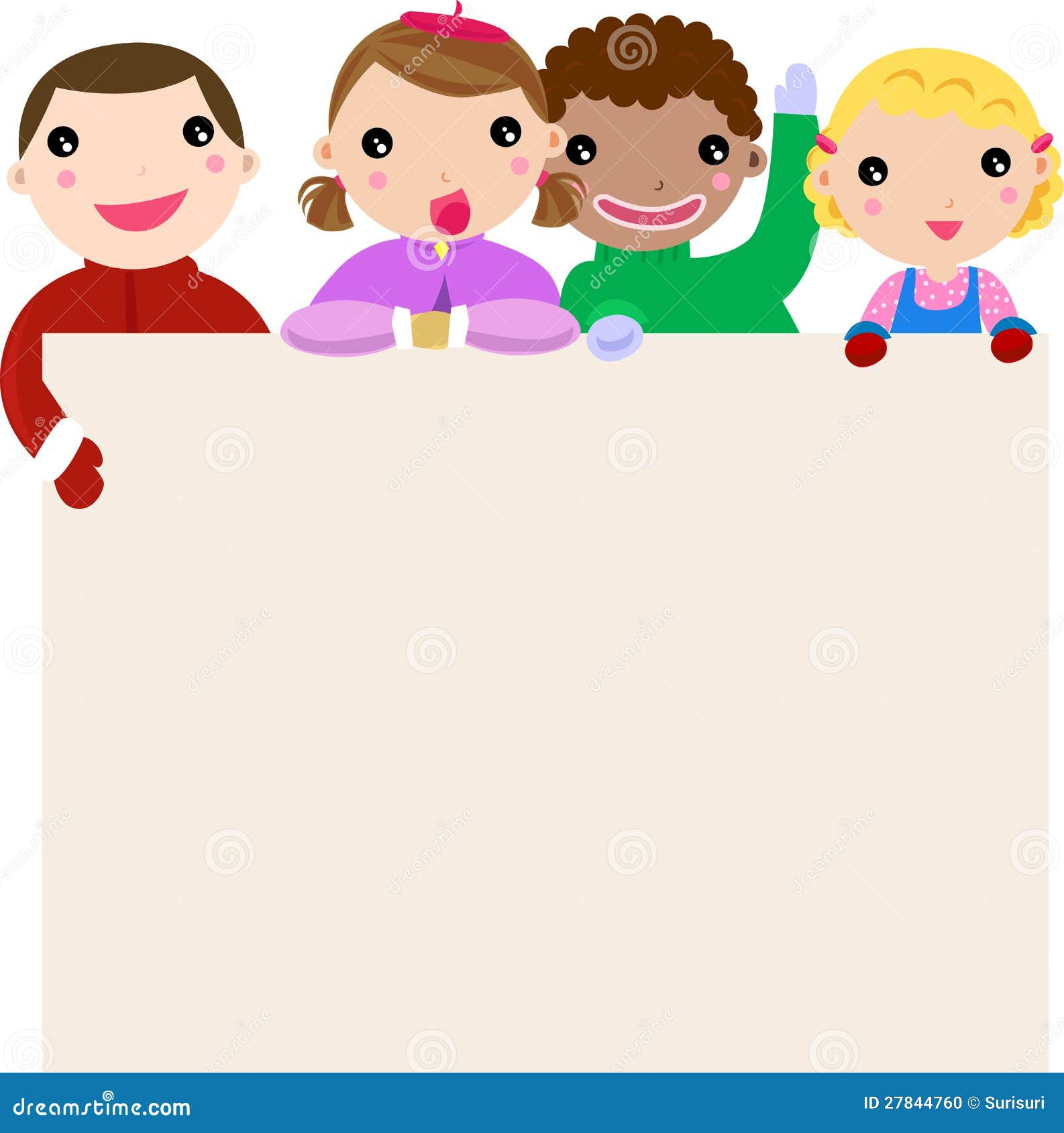Group of Children and Banner Stock Vector - Illustration of child, copy ...