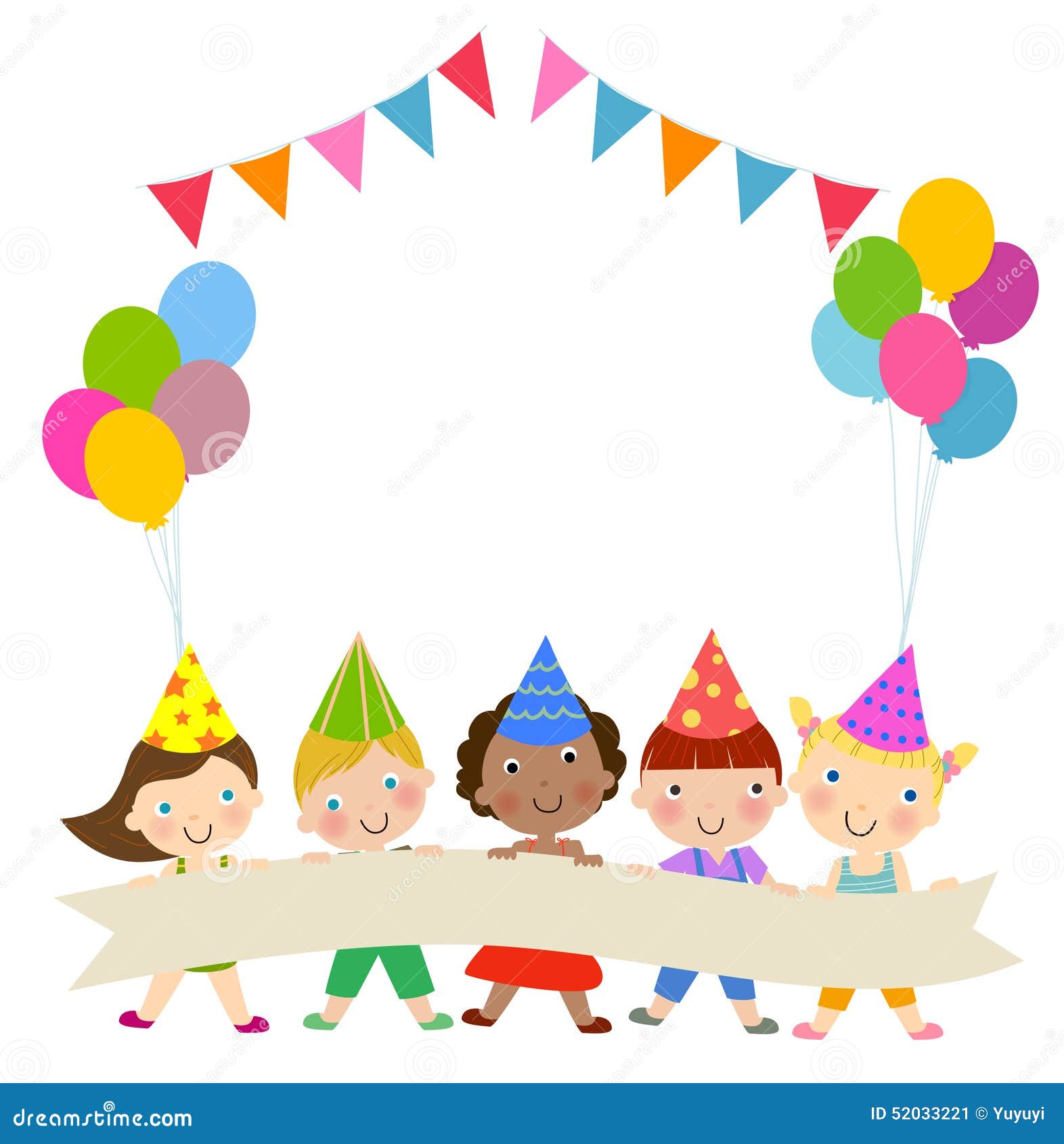 Group of Children and Birthday Party Stock Vector - Illustration of ...