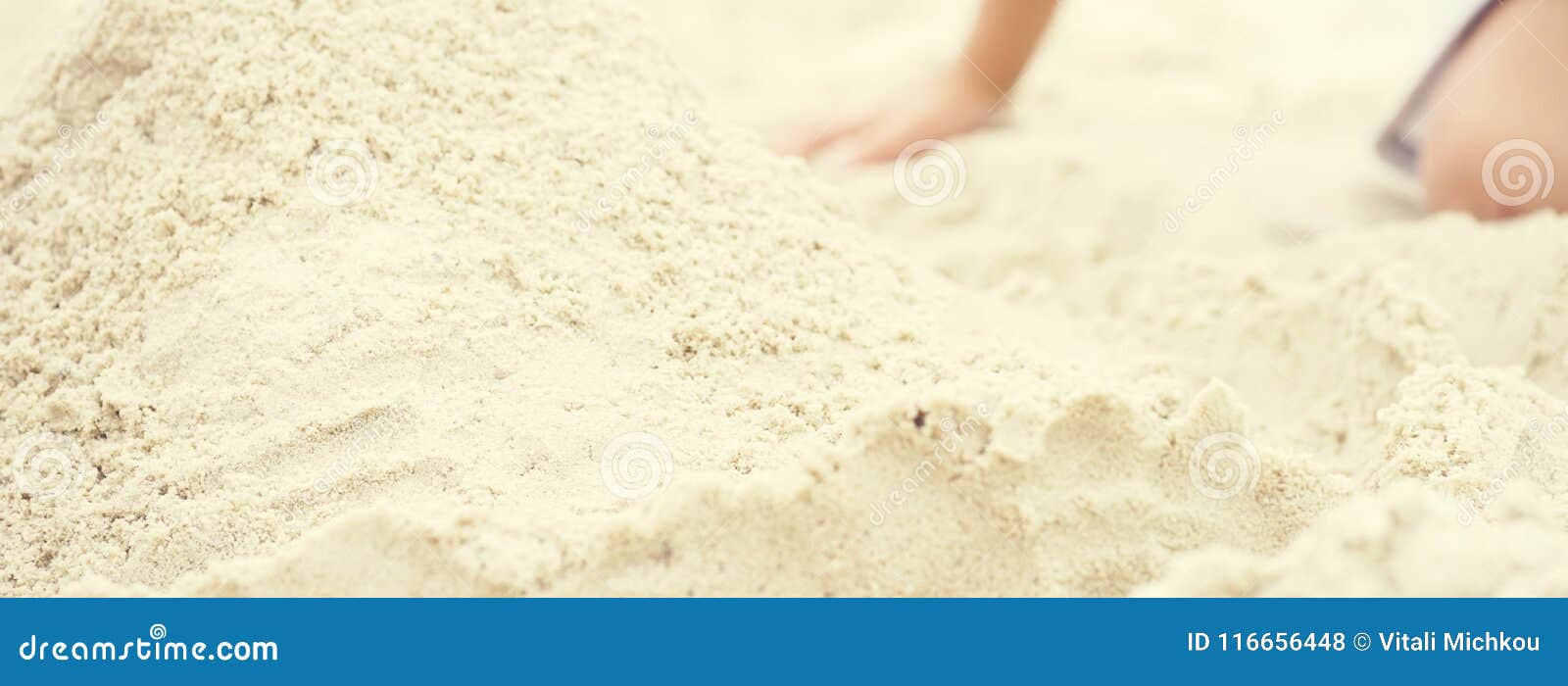 Group of Little Children Build a Sand Tower, Hands Closeup Stock Photo ...