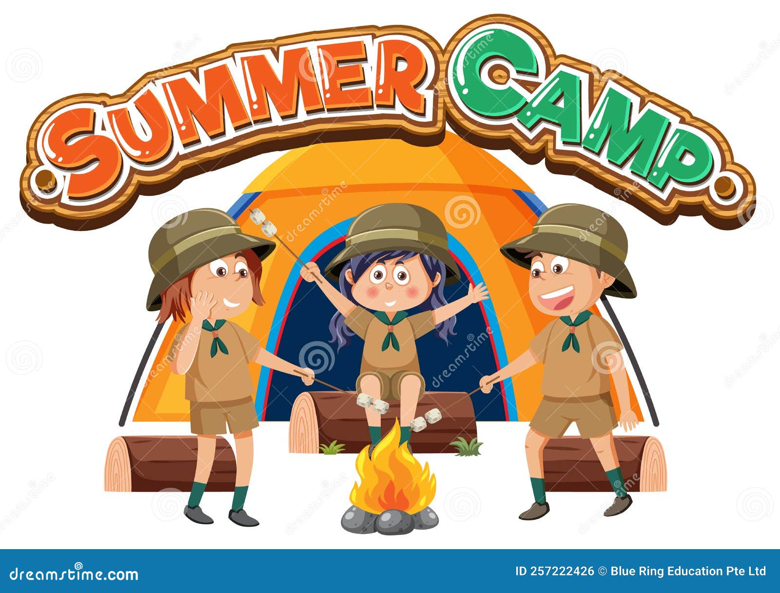 Group of Children Camping Out Stock Vector - Illustration of journey ...
