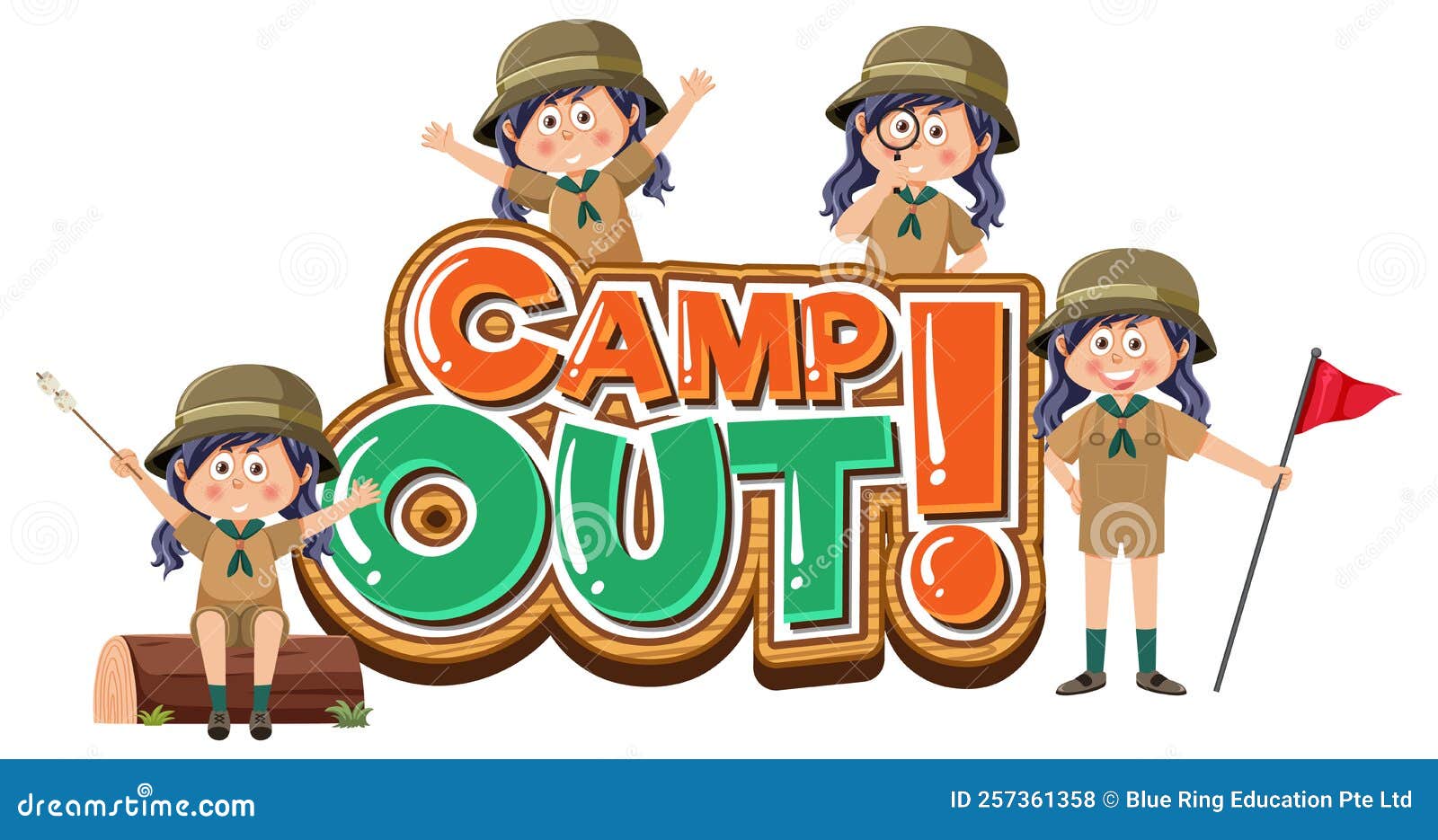 Group of Children Camping Out Stock Vector - Illustration of graphic ...