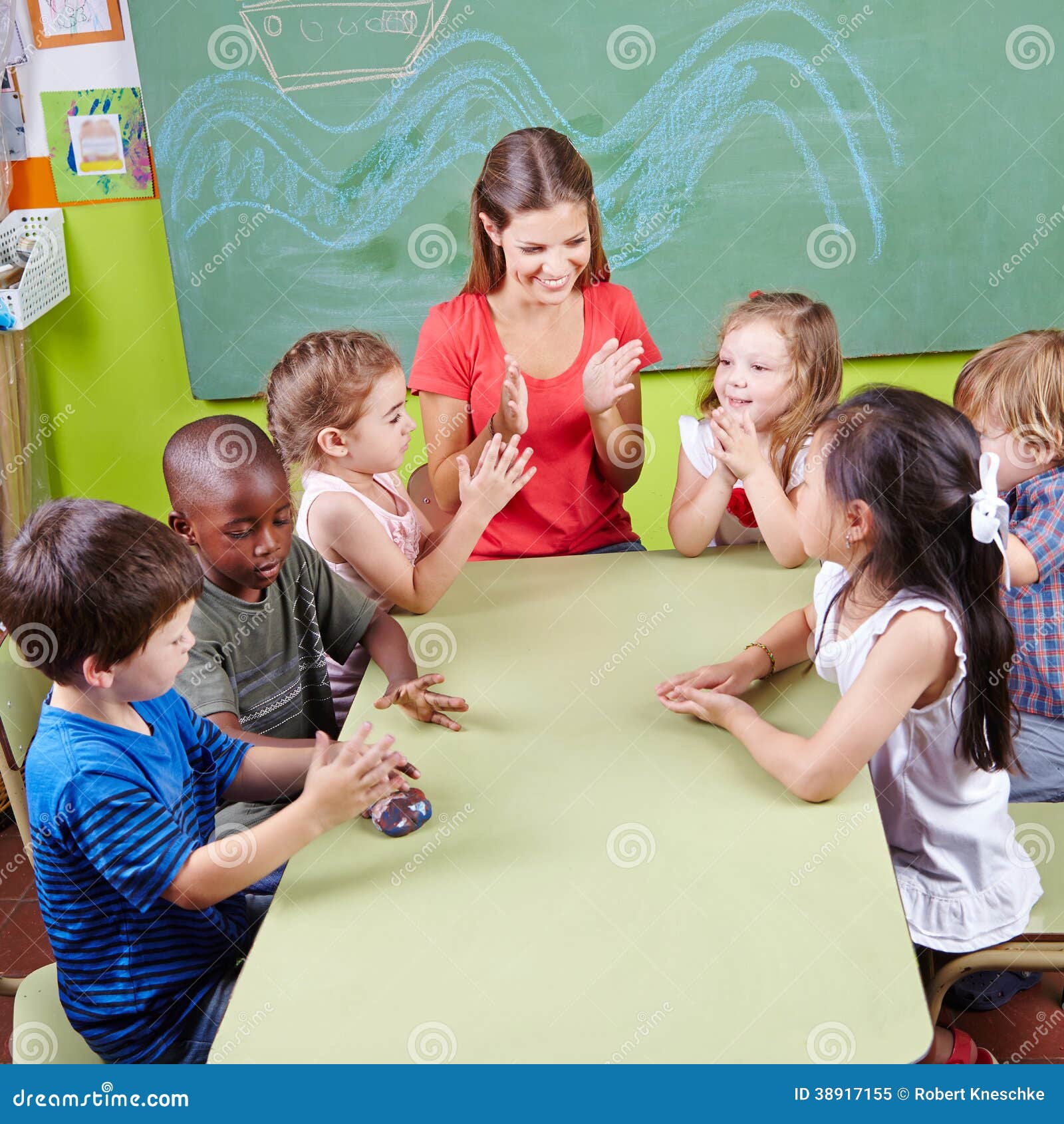 Group of Children Clapping Hands Stock Image - Image of early, nursery ...