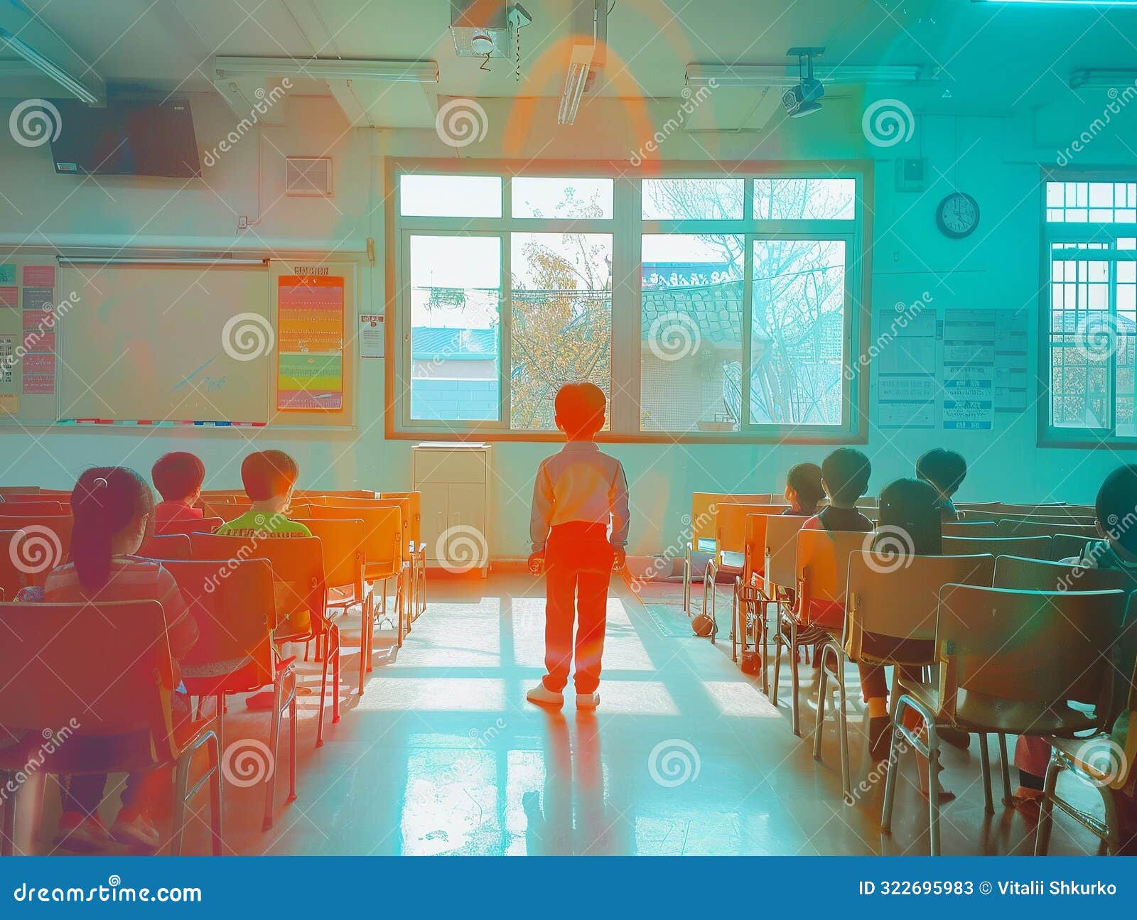 A Group of Children in a Classroom Setting, Engaged in a Lesson with ...