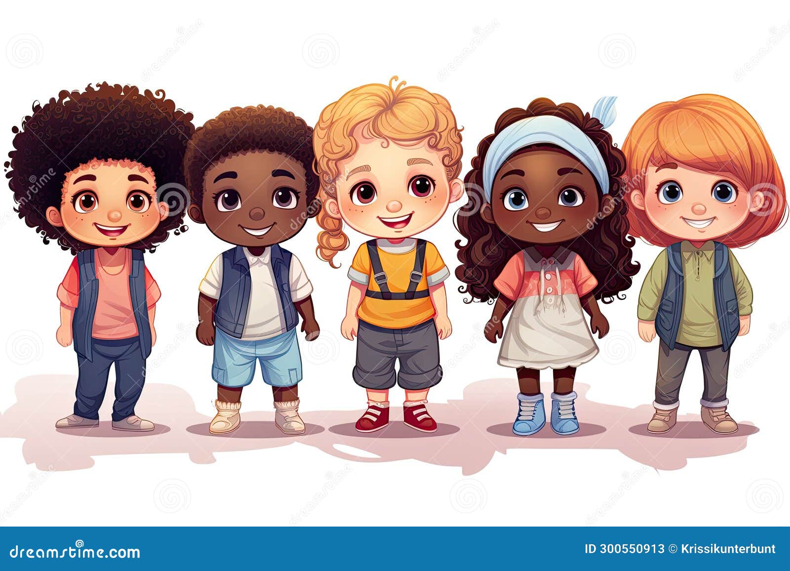 Group of Children with Different Origin AI Generated Stock Illustration ...