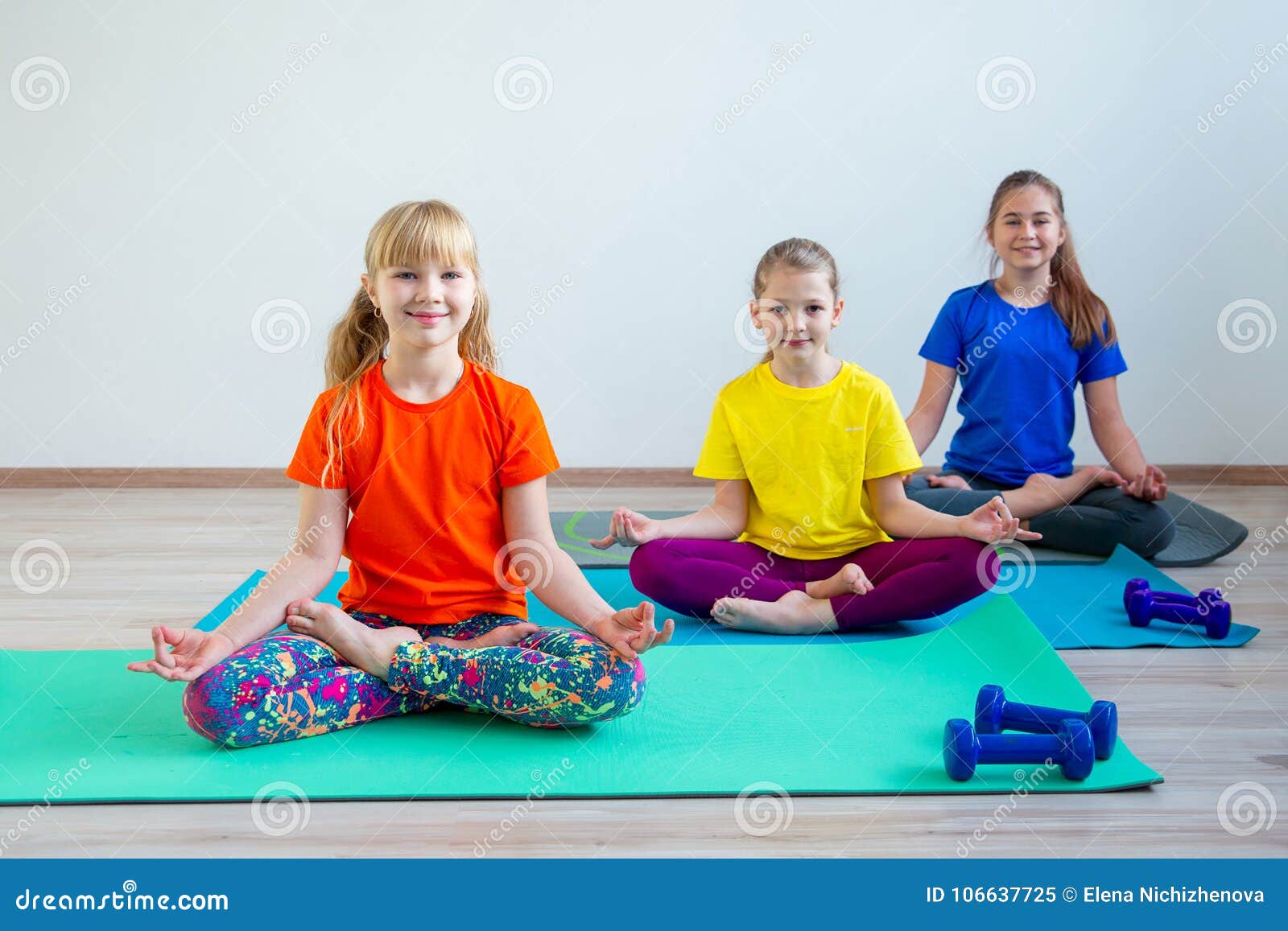 Kids doing exercises stock image. Image of body, lotus - 106637725