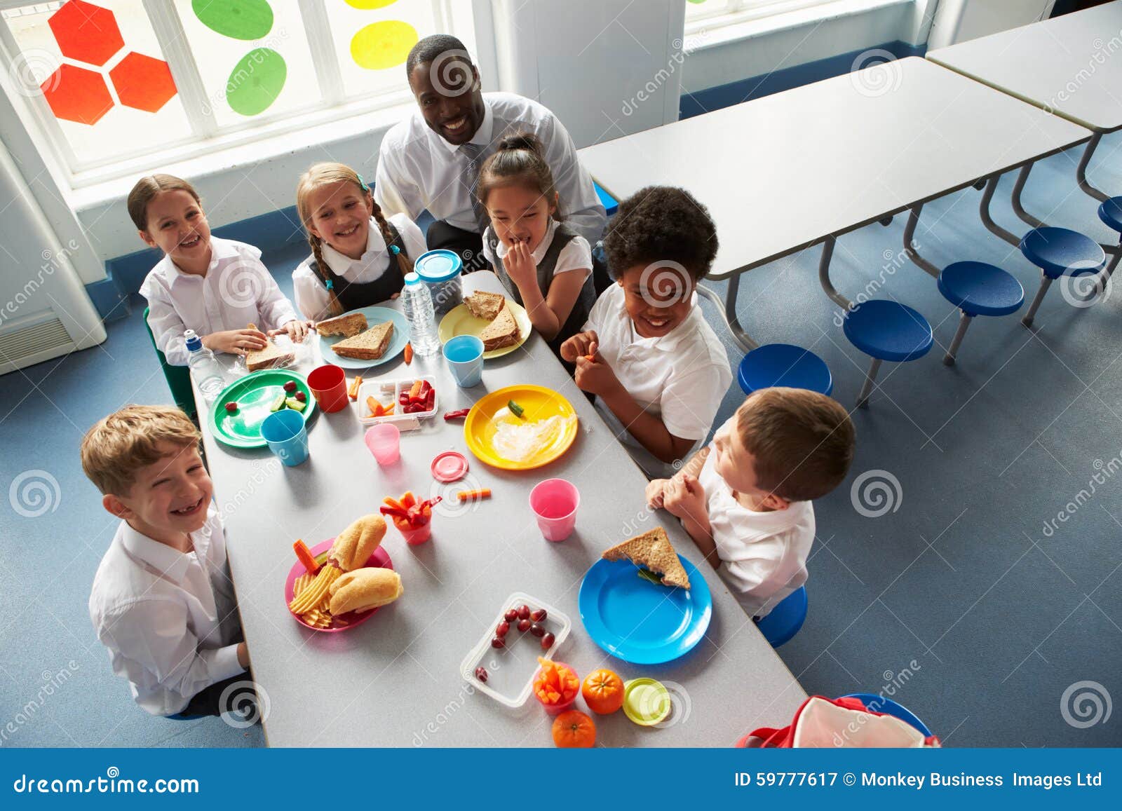 Kids In School Cafeteria