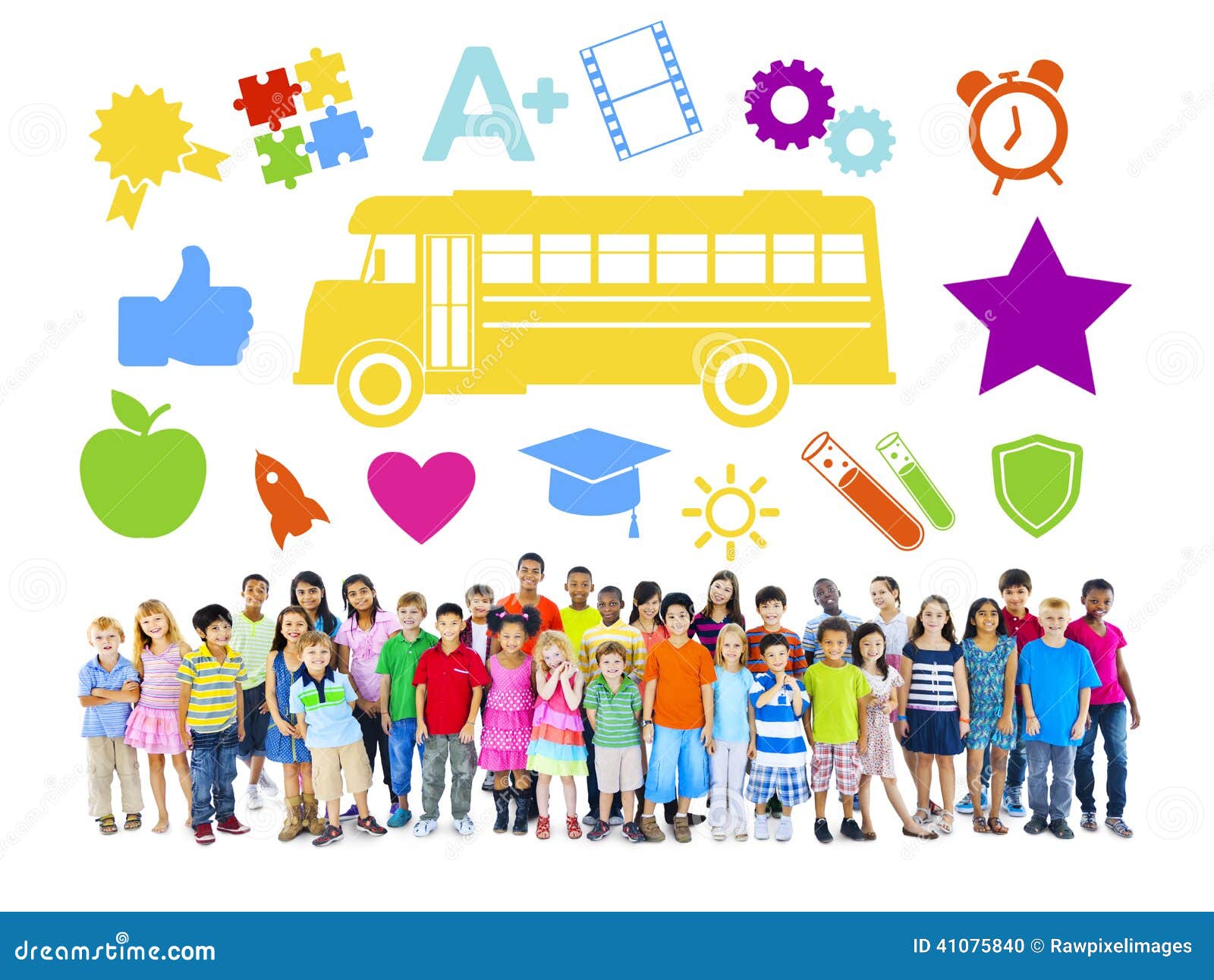 Group of Children and Education Concept Stock Photo - Image of ...