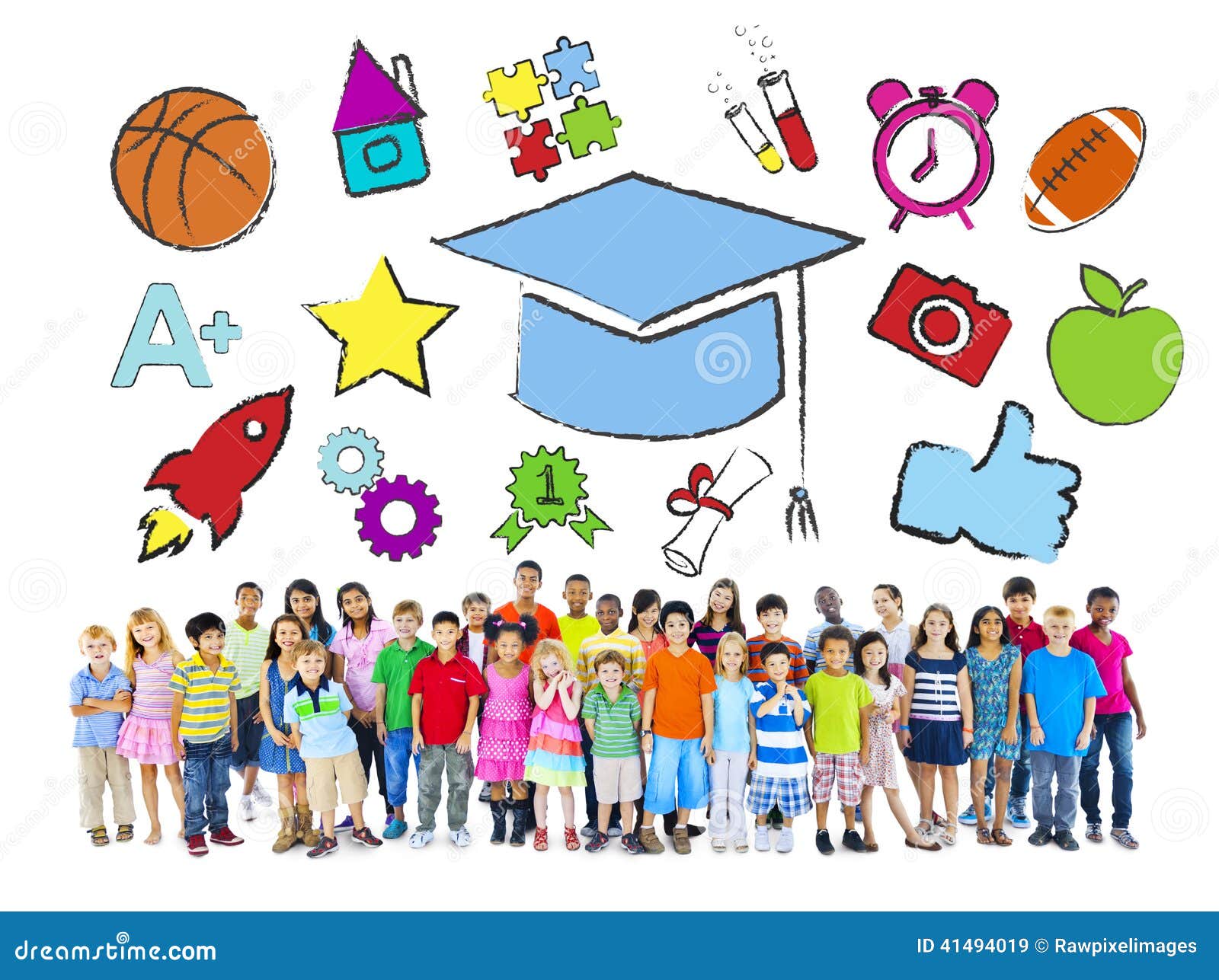 Group of Children and Education Concept Stock Image - Image of ...