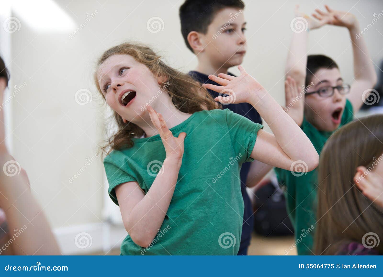 Group of Children Enjoying Drama Class Together Stock Image - Image of ...