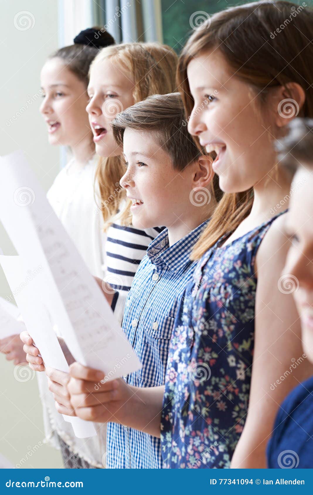 Group of Children Enjoying Singing Group Stock Photo - Image of person ...