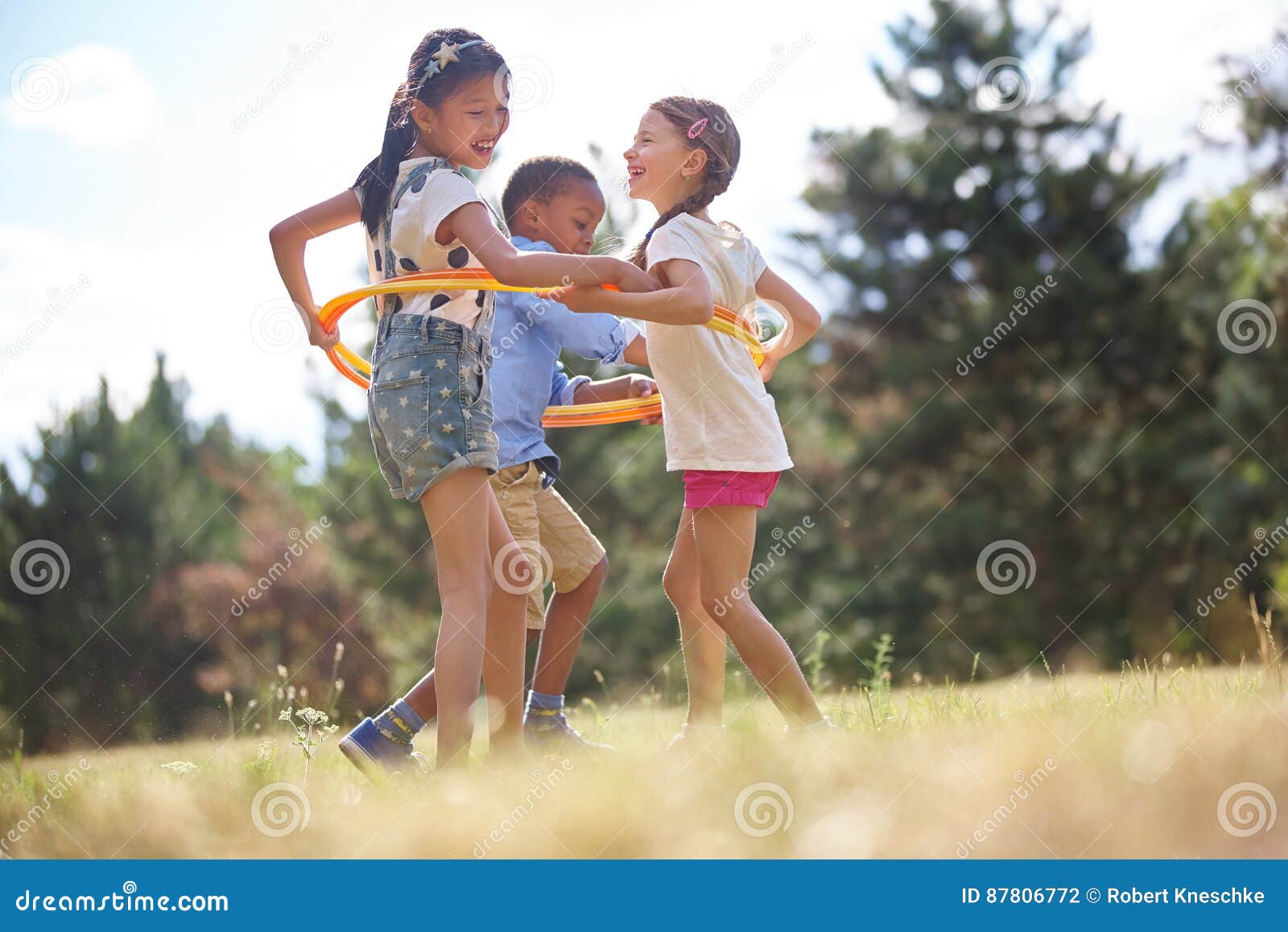 Group of Children with Hula Hoop Stock Photo - Image of happy, african ...