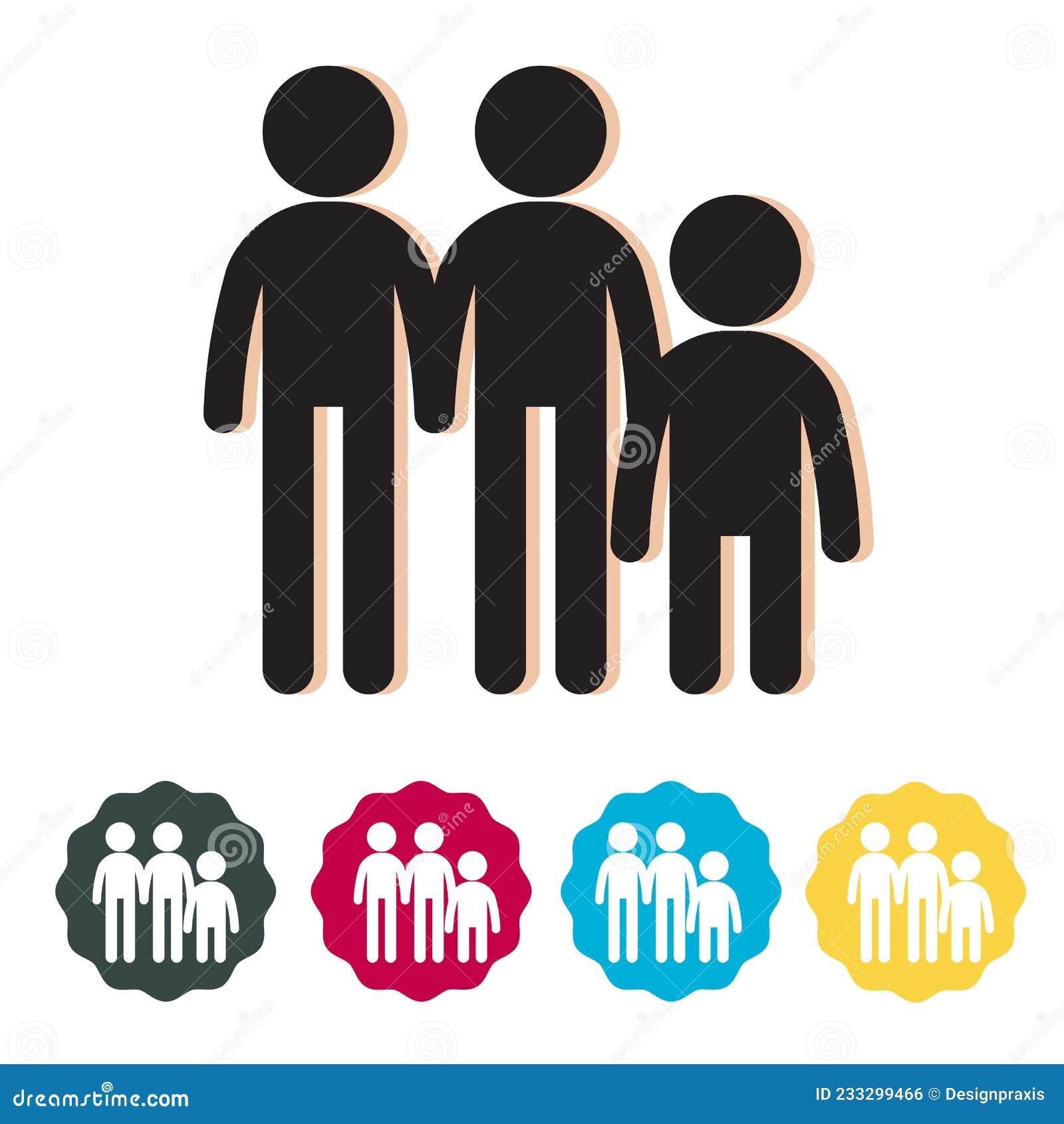 Group of Children Icon stock illustration. Illustration of logo - 233299466
