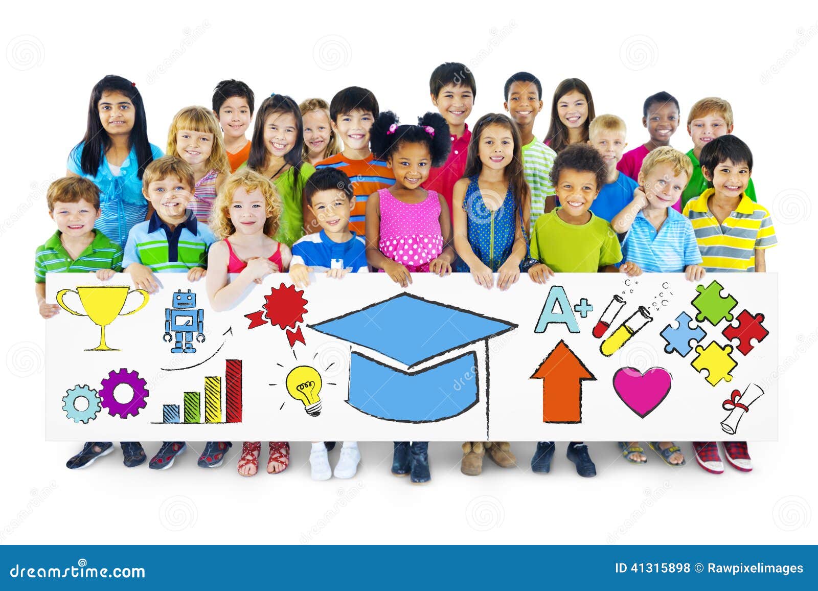 Group of Children with Learn Concept Stock Photo - Image of cheerful ...