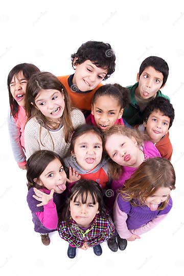 Group of Children Making Faces Stock Image - Image of children, small ...