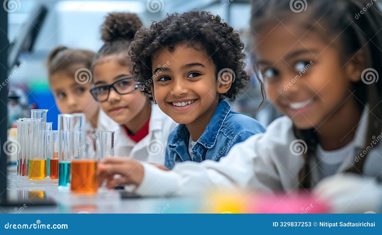 A Group of Children Participating in a Science Experiment in a Well ...
