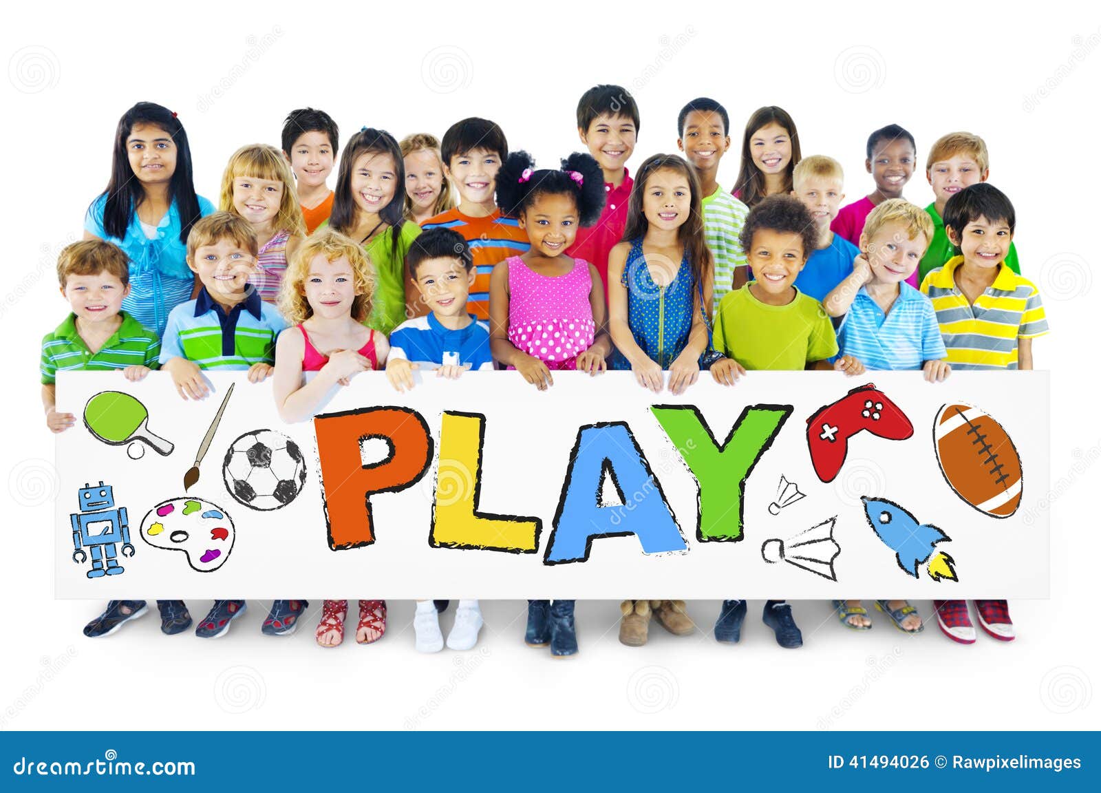 Group of Children with Play Concept Stock Photo - Image of concept ...