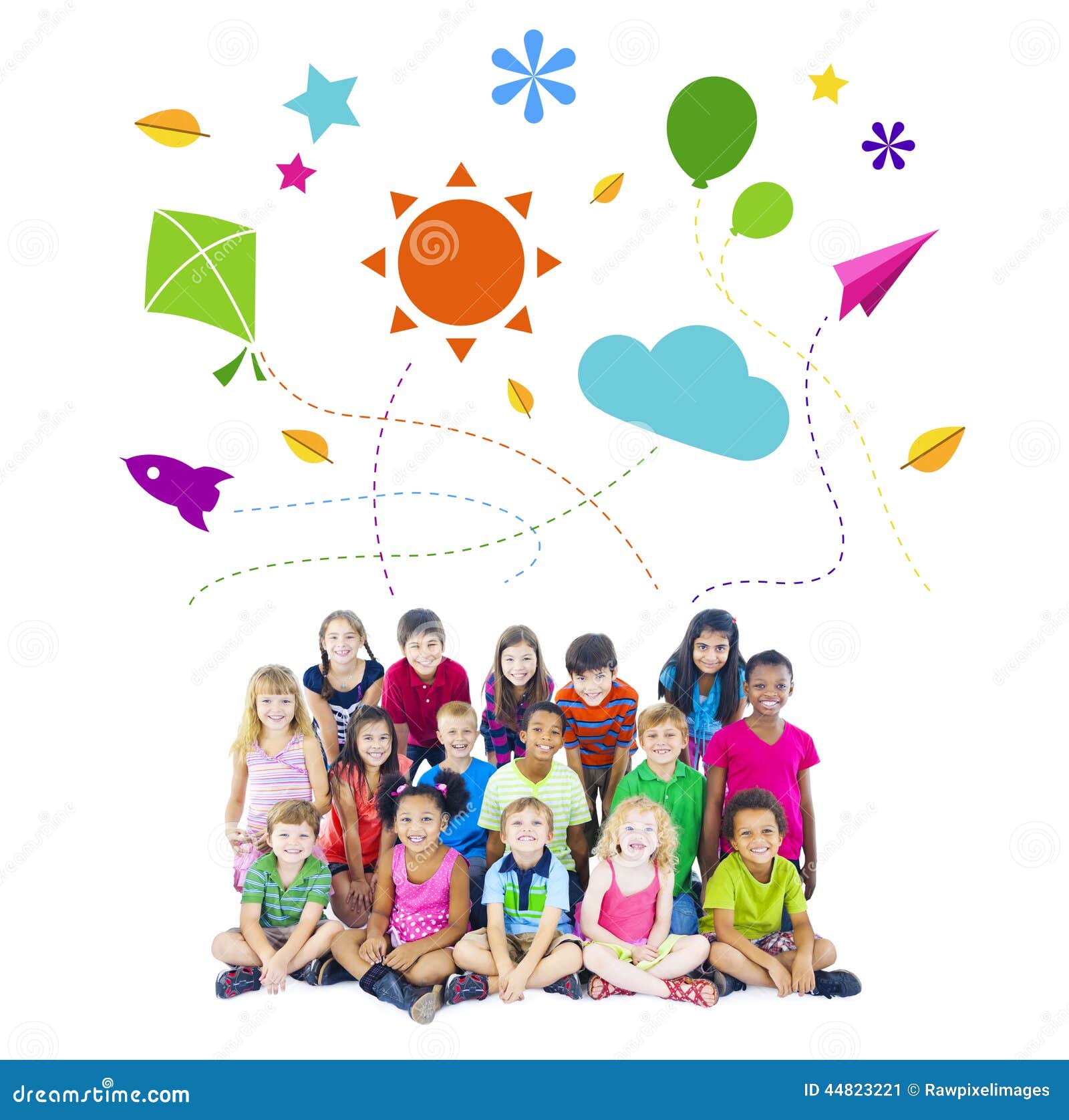 Group of Children and Playful Symbols Stock Image - Image of kids ...