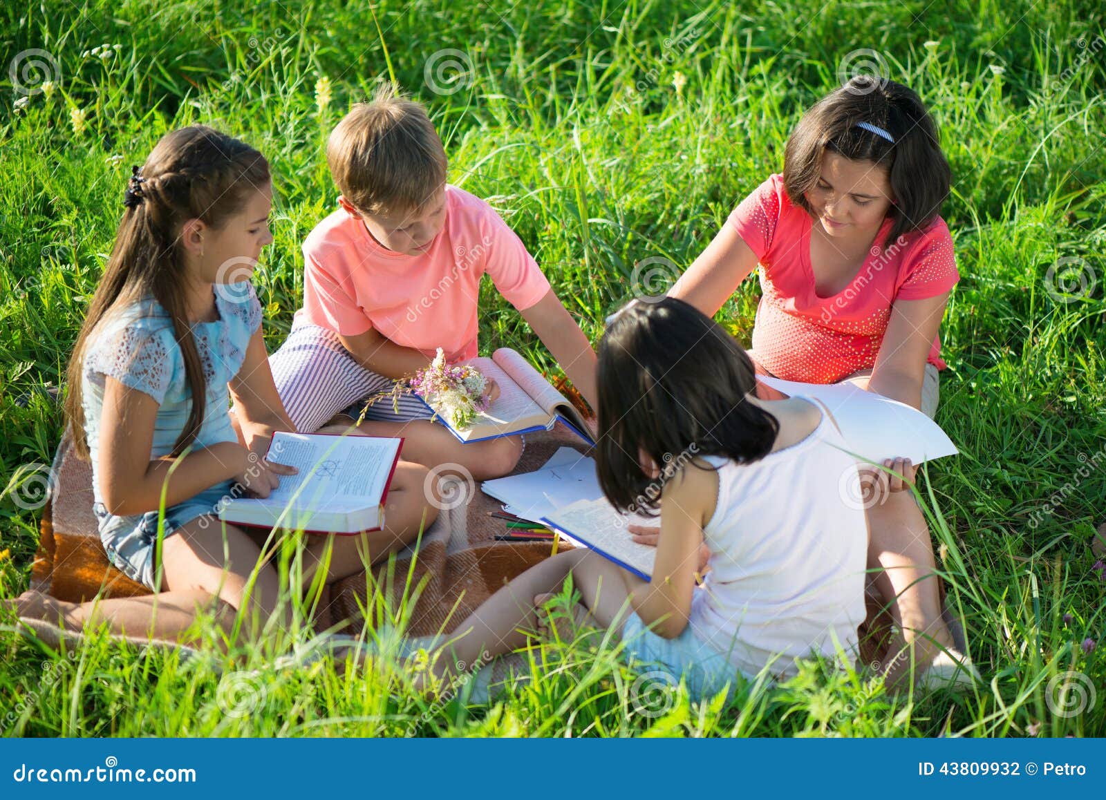 Group of Children Playing on Grass Stock Photo - Image of cute, friends ...