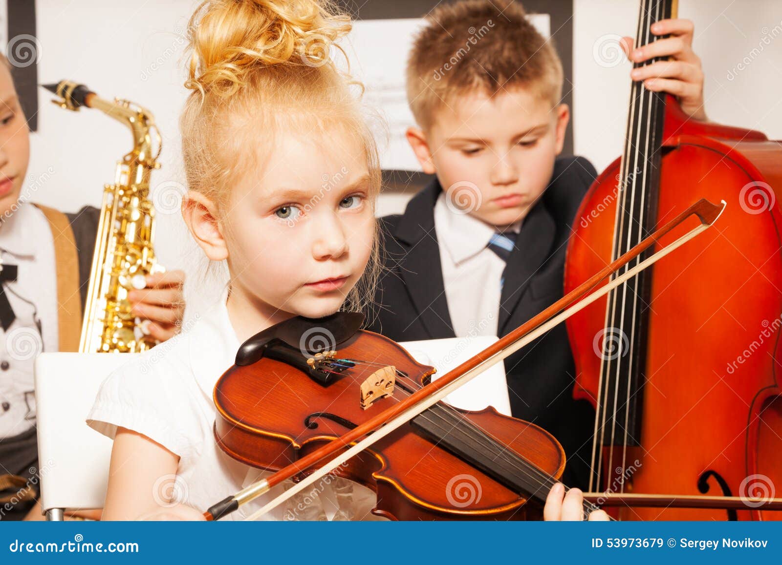 Group of Children Playing Musical Instruments Stock Image - Image of ...