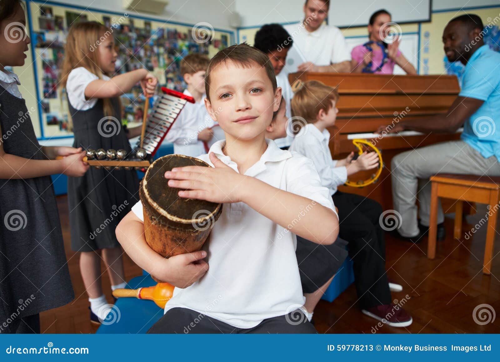 Group of Children Playing in School Orchestra Together Stock Image ...